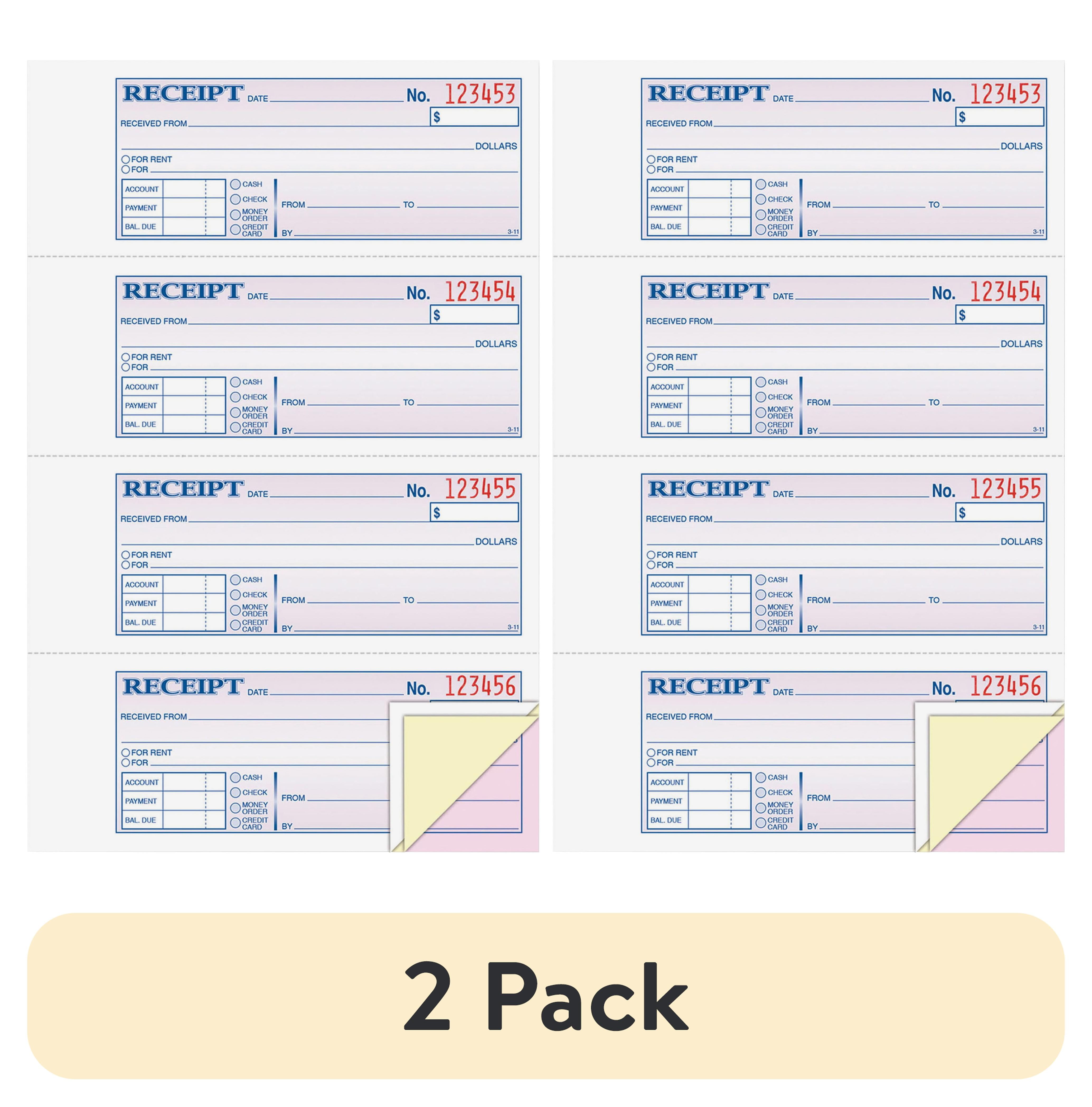 (2 pack) Adams Money/Rent Receipt Record Book, 3-Part, Carbonless, 100 Sets per Book, 4 Receipts ...