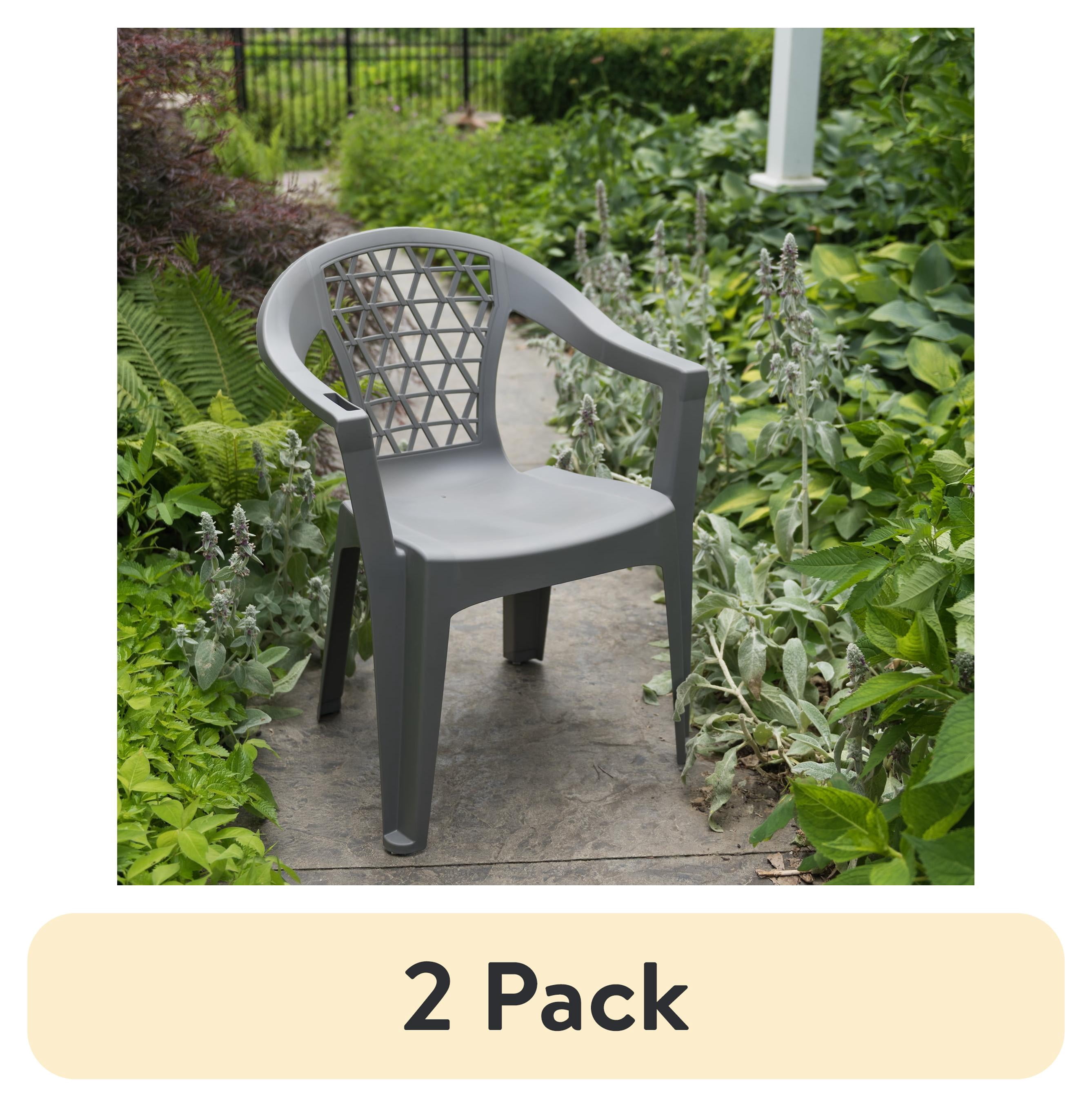 (2 pack) Adams Penza Outdoor Resin Stack Chair with Phone Holder ...