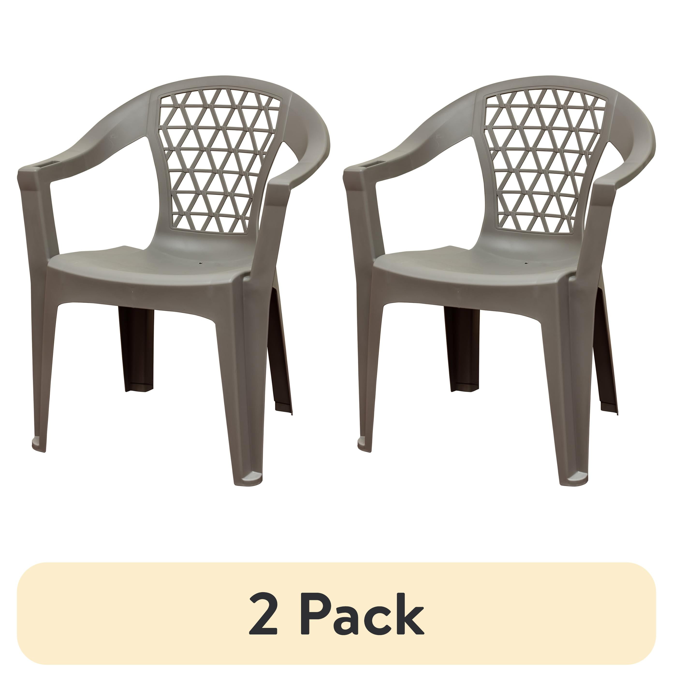 (2 pack) Adams Penza Outdoor Resin Stack Chair with Phone Holder ...