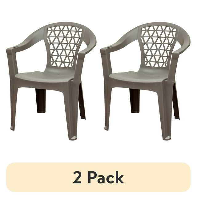 (2 pack) Adams Penza Outdoor Resin Stack Chair with Phone Holder ...