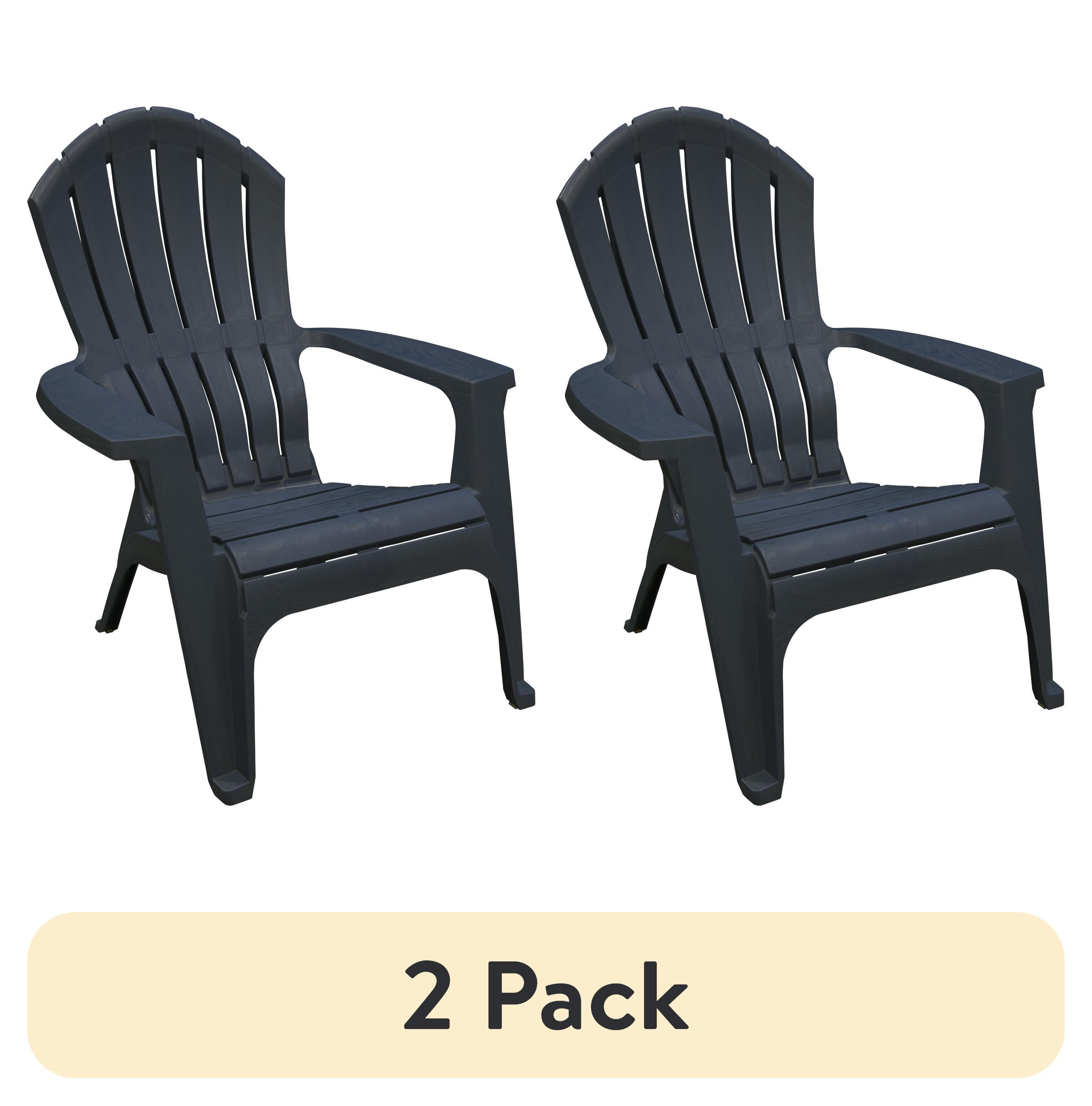 (2 pack) Adams Real Comfort Outdoor Resin Stackable Adirondack Chair ...