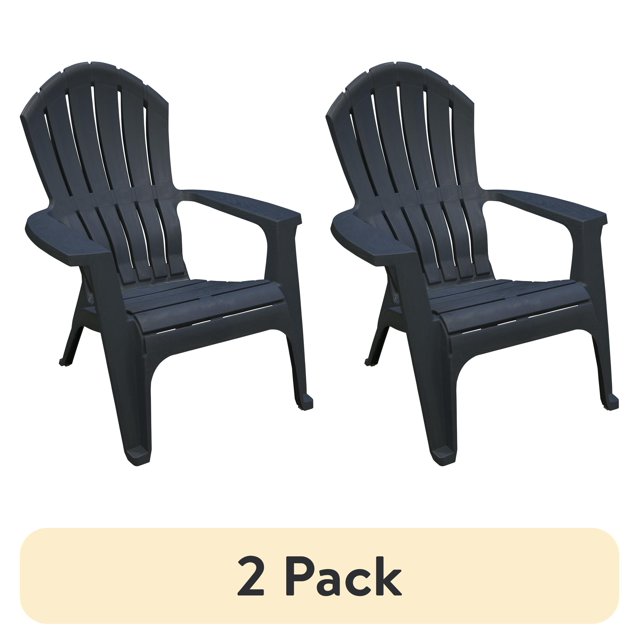 (2 pack) Adams Real Comfort Outdoor Resin Stackable Adirondack Chair ...