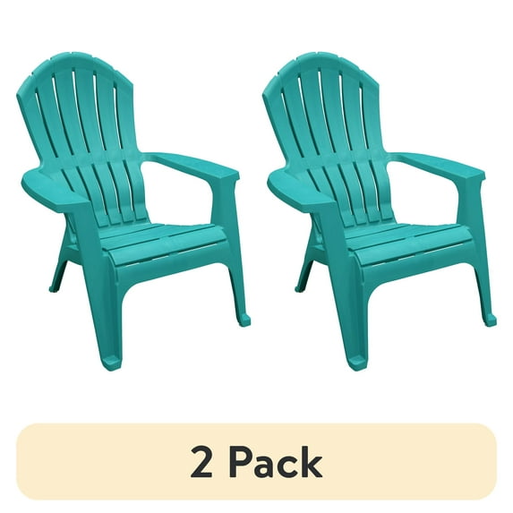 (2 pack) Adams Real Comfort Outdoor Resin Stackable Adirondack Chair ...