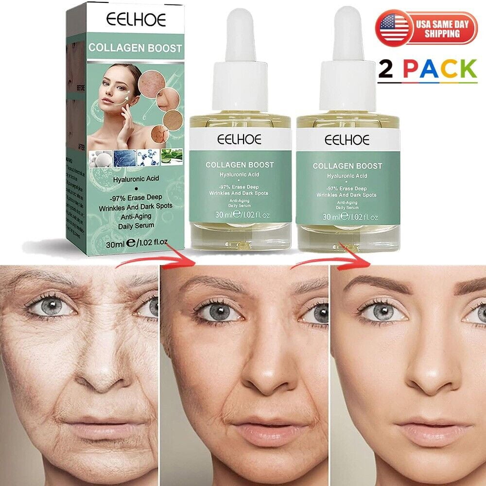 2 Pack Eelhoe Anti Aging Serum Advanced Collagen Boost For Facial Skin