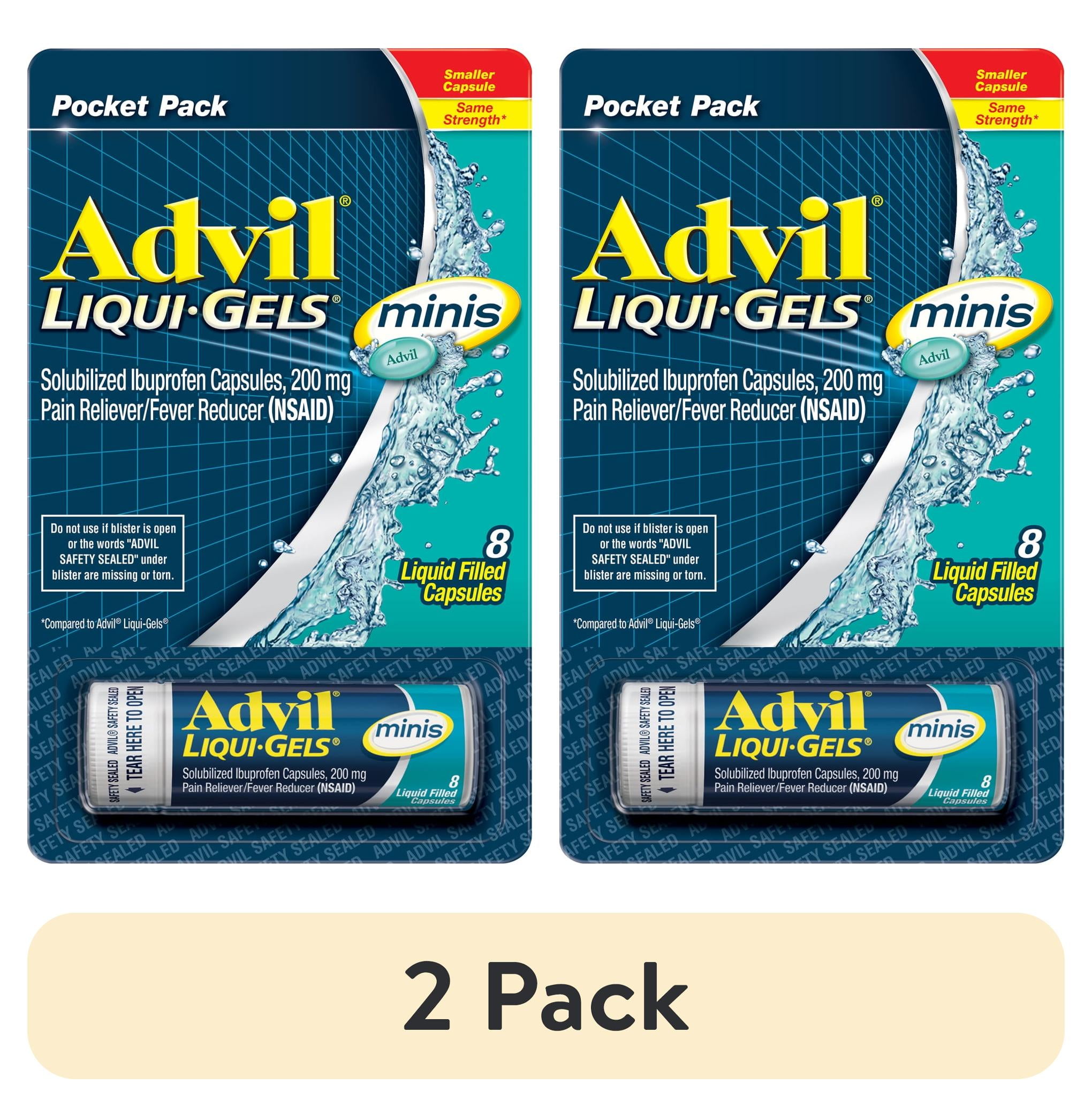 (2 pack) Advil Liqui-Gels Minis Pain Relievers for Headache Relief ...