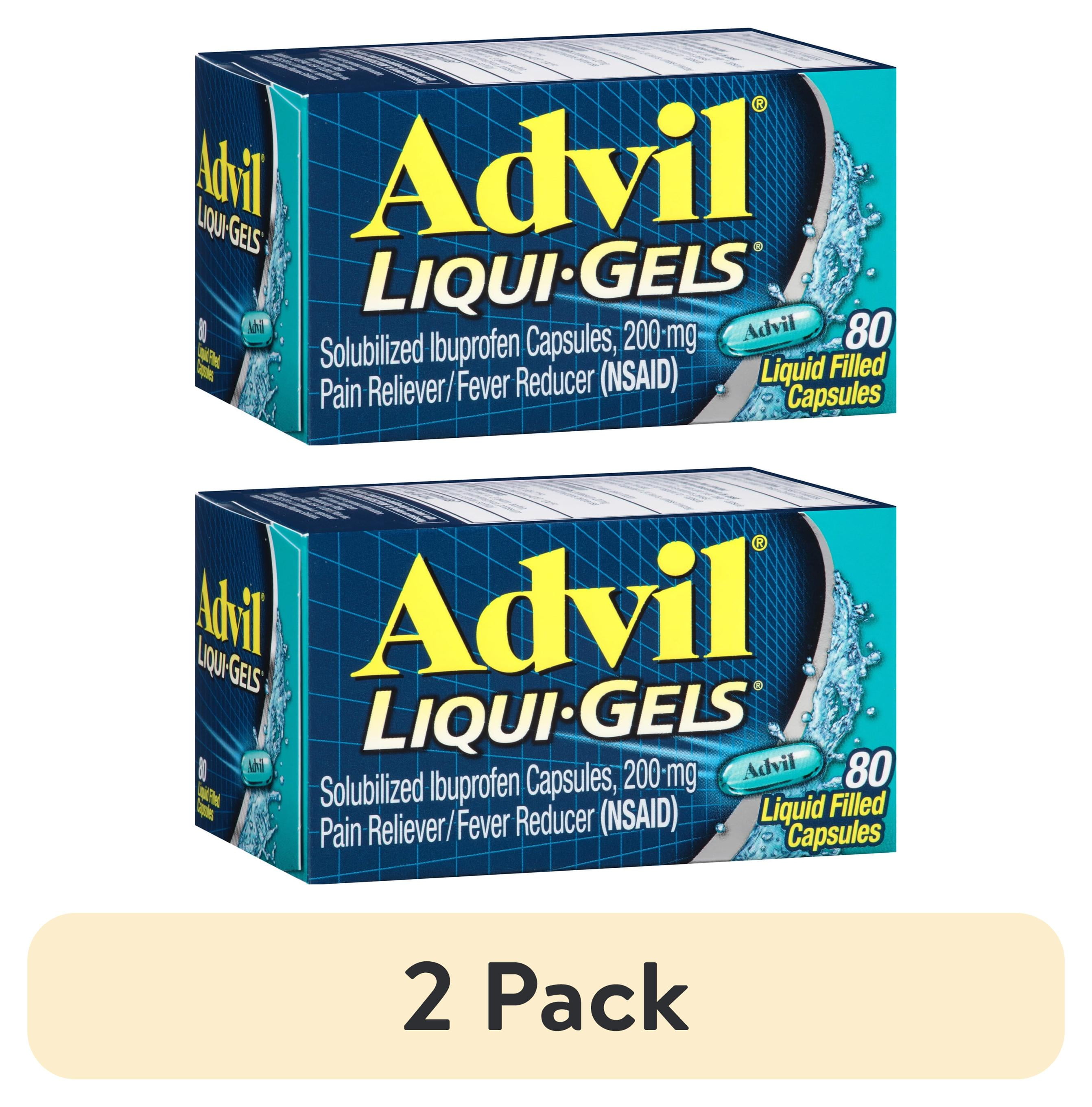 (2 pack) Advil Liqui-Gels Pain Relievers for Headache Relief, Fever ...