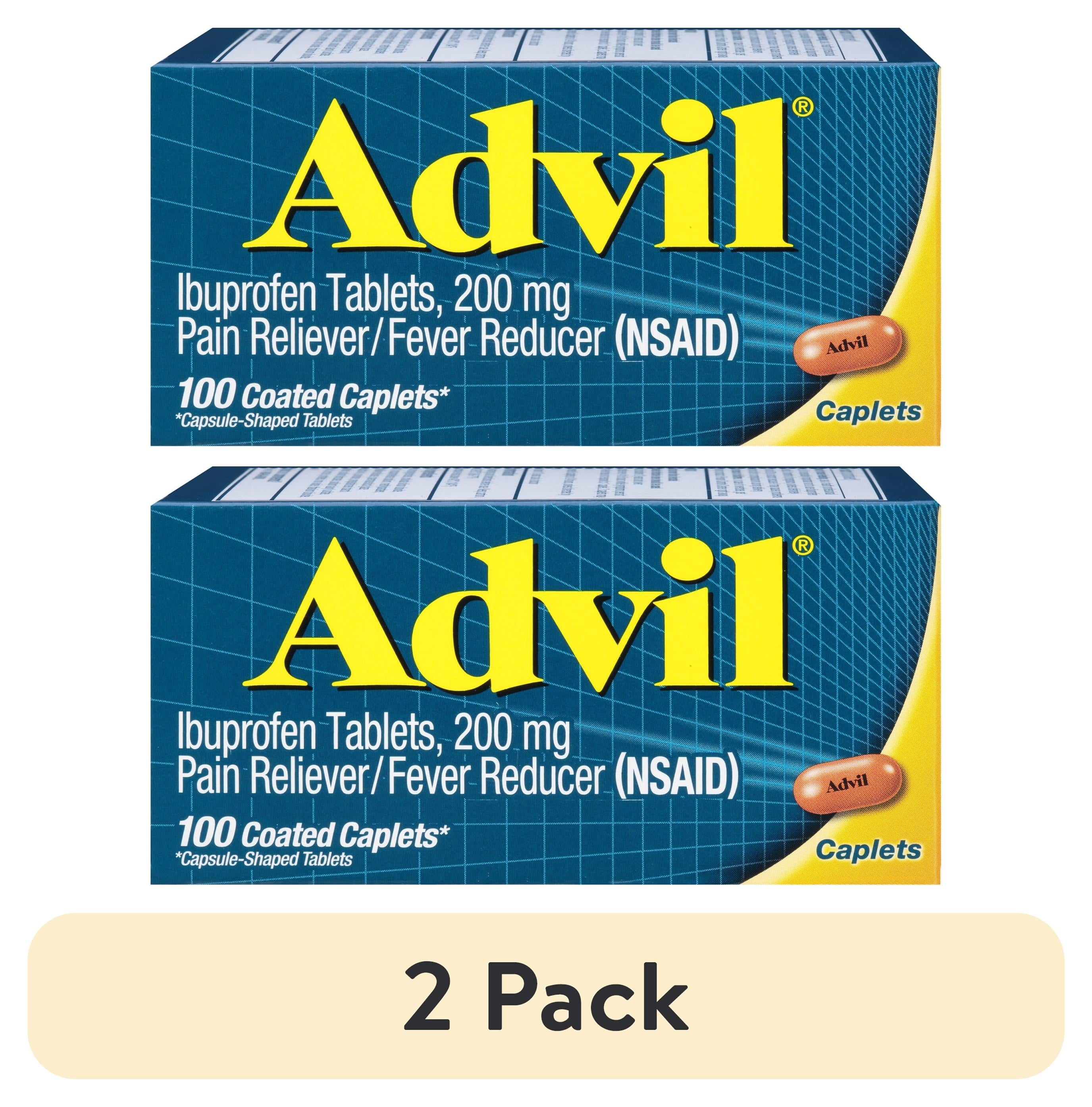 (2 pack) Advil Pain Reliever and Fever Reducer Coated Caplets ...