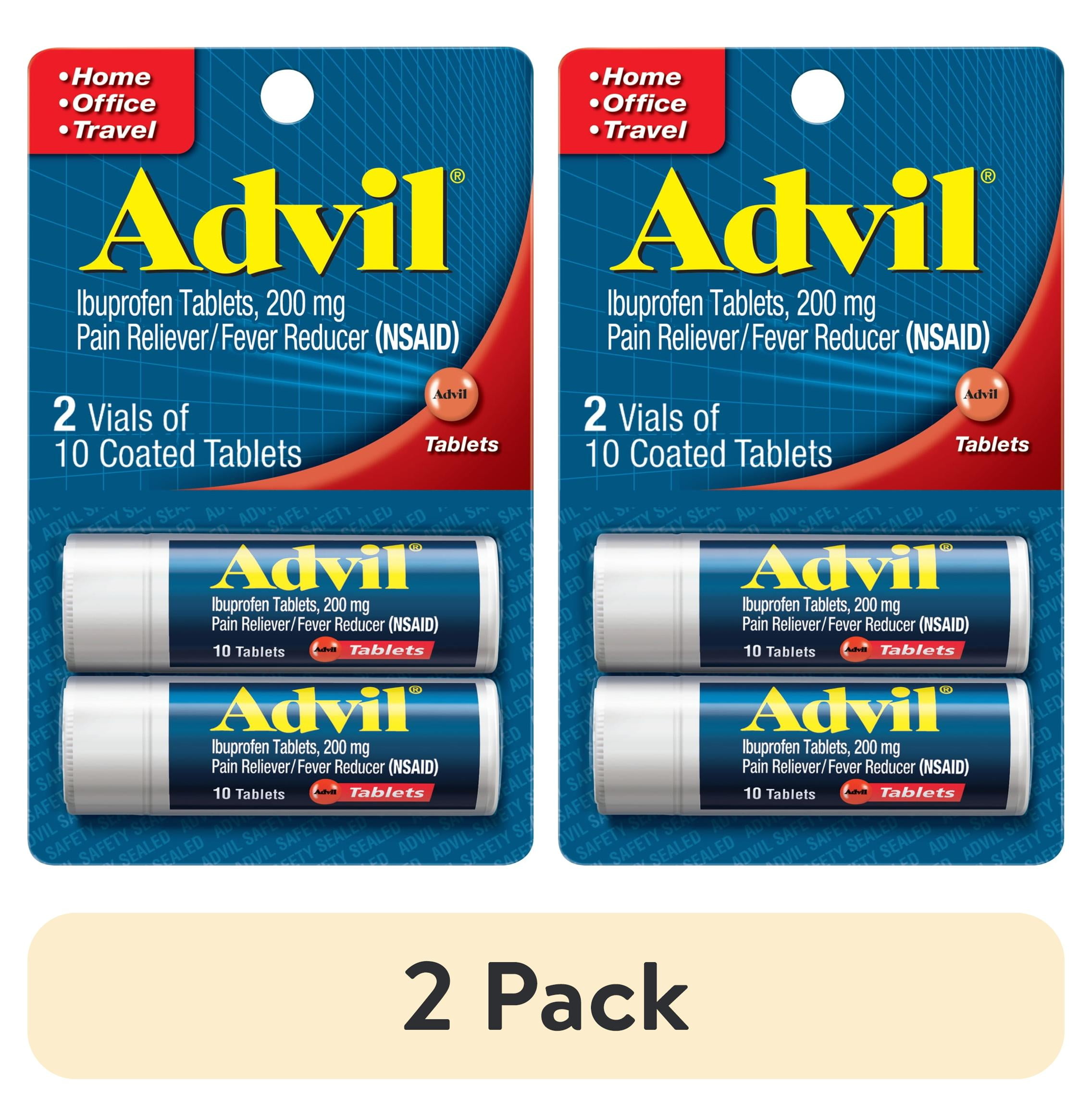 (2 pack) Advil Pain Relievers and Fever Reducer Coated Tablets, 200 mg ...