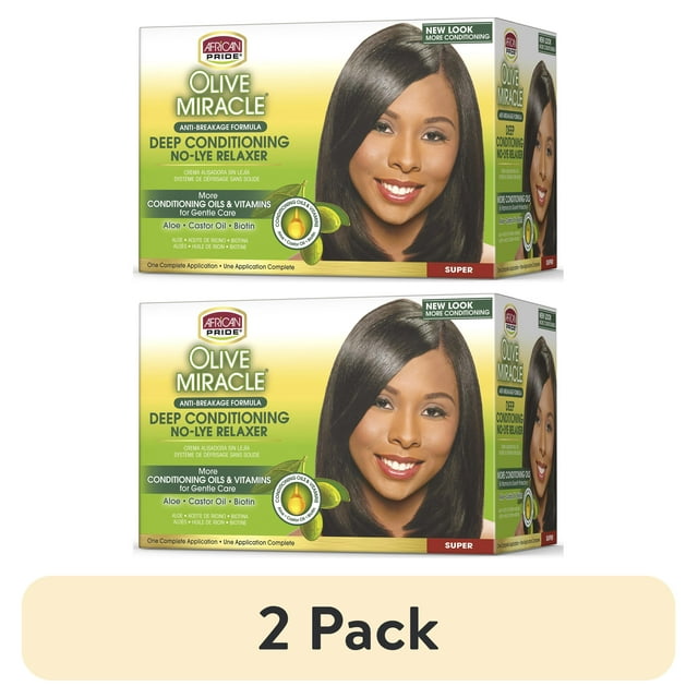 (2 pack) African Pride Miracle Deep Conditioning Relaxer System Super ...