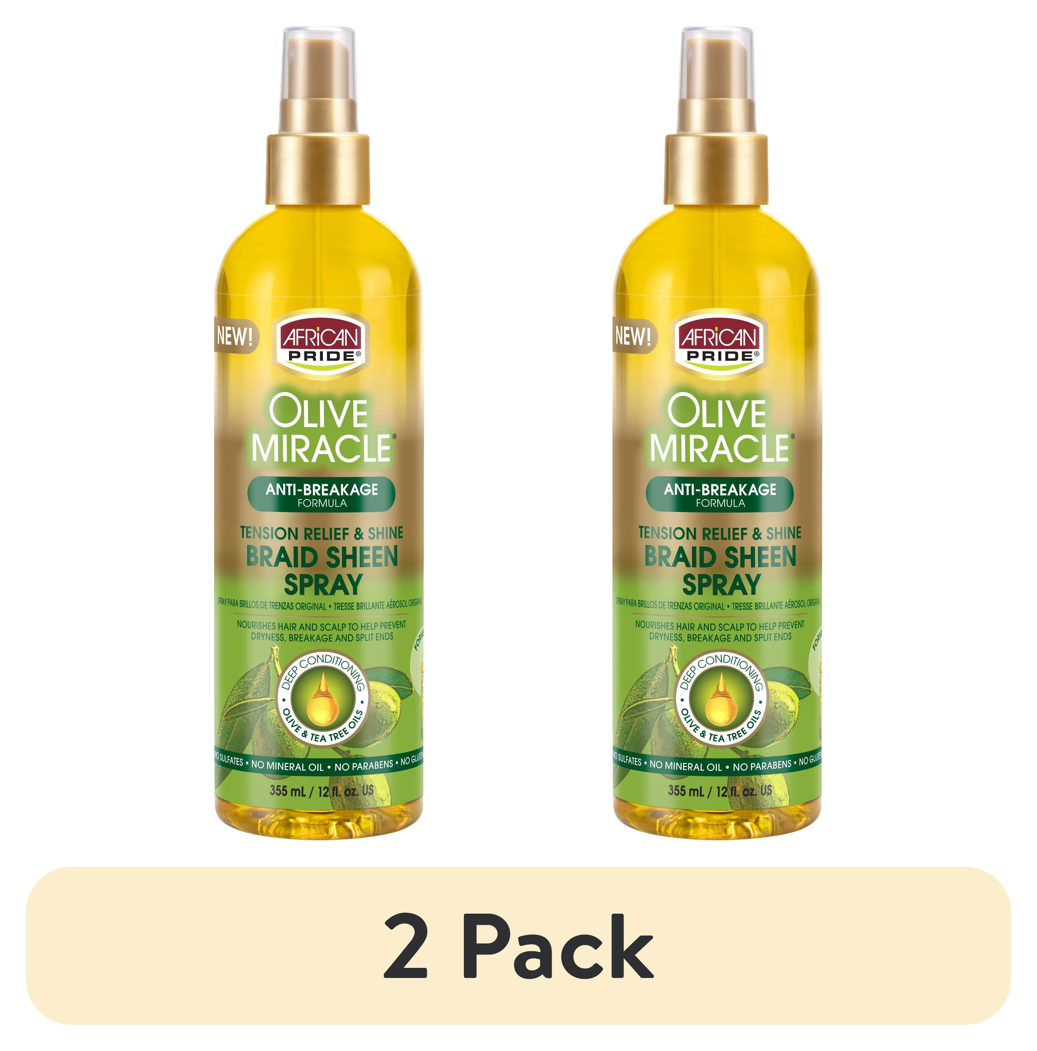 (2 pack) African Pride Olive Miracle Braid Sheen Hair Spray with Tea ...