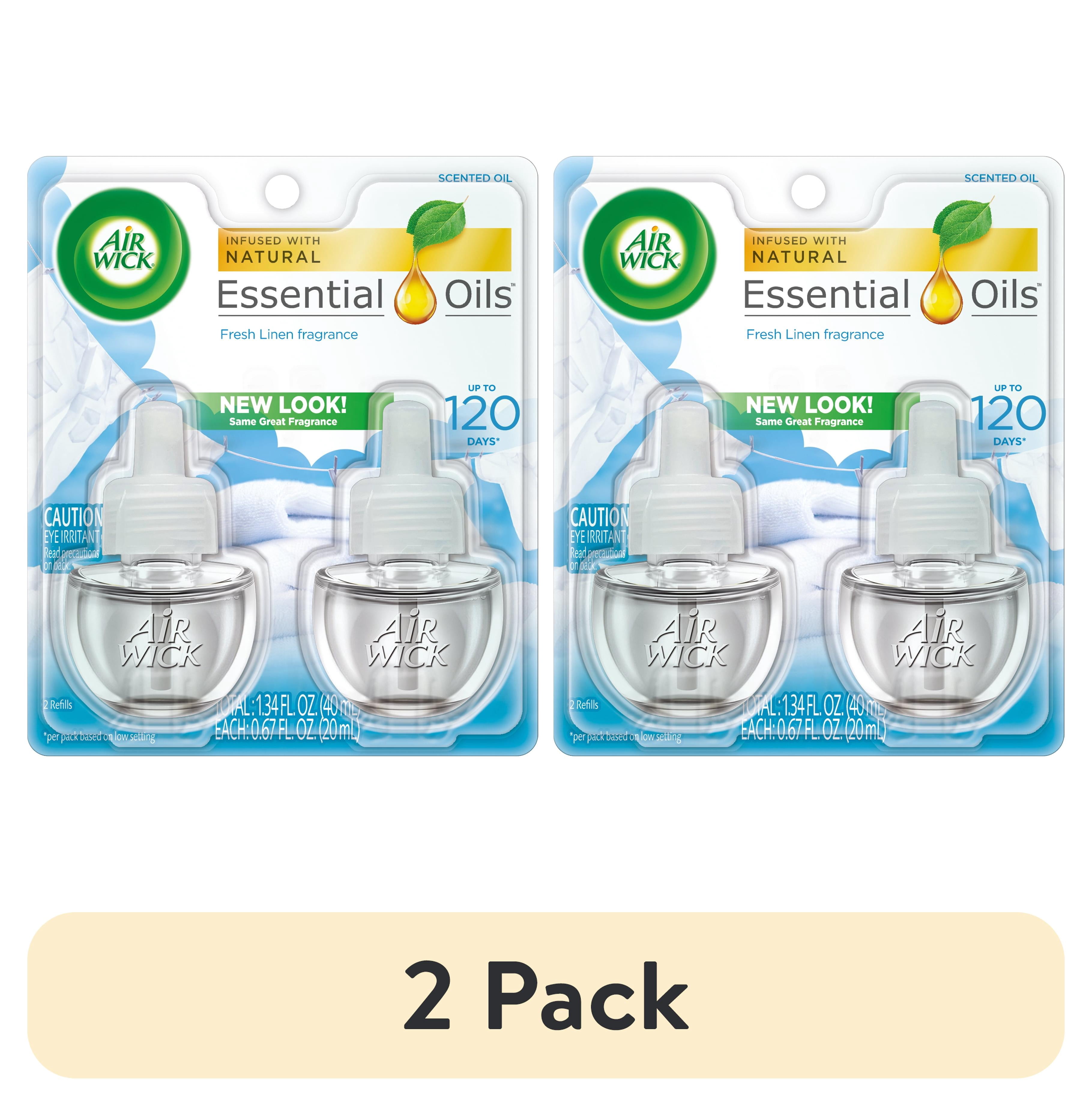 (2 pack) Air Wick Plug in Scented Oil Refill, 2 Count, Fresh Linen, Air ...