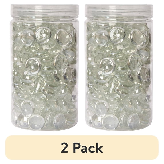 (2 pack) Akasha Decorative Clear Glass Gems, 38 oz. Jar - Walmart.com