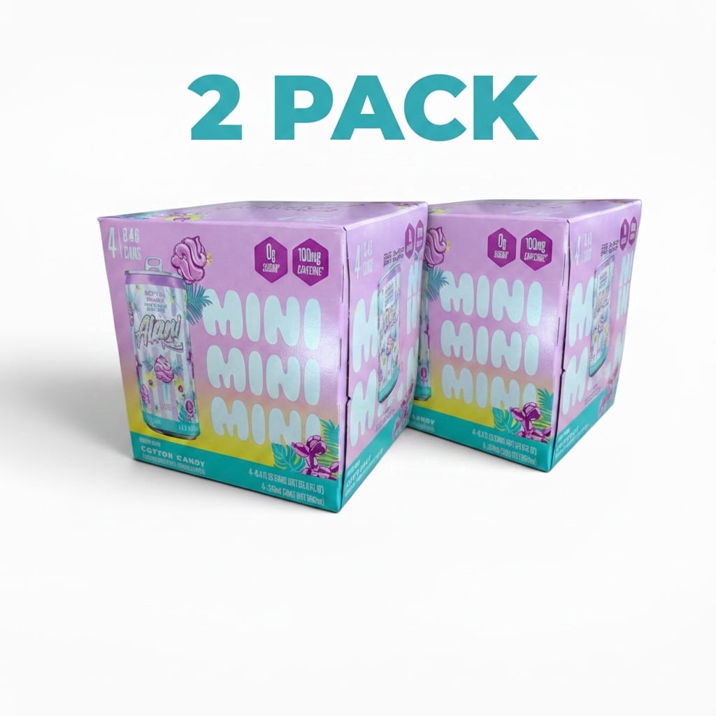 2 pack Alani Nu Energy Drink Cotton Candy 4 Count 8-8.4 Ounce Cans ...