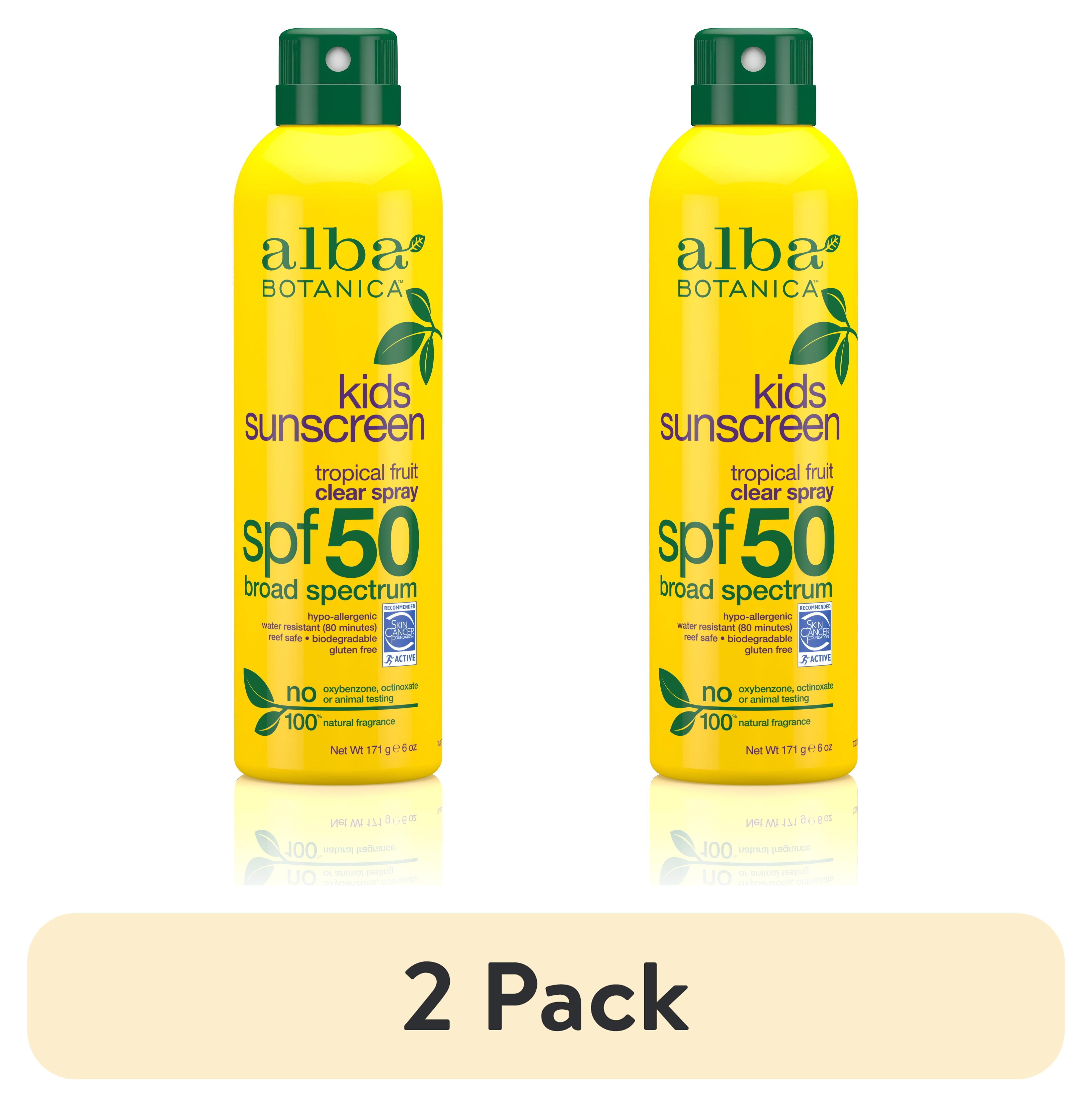 (2 pack) Alba Botanica Kids Clear Spray Sunscreen SPF 50, 6oz - Walmart.com