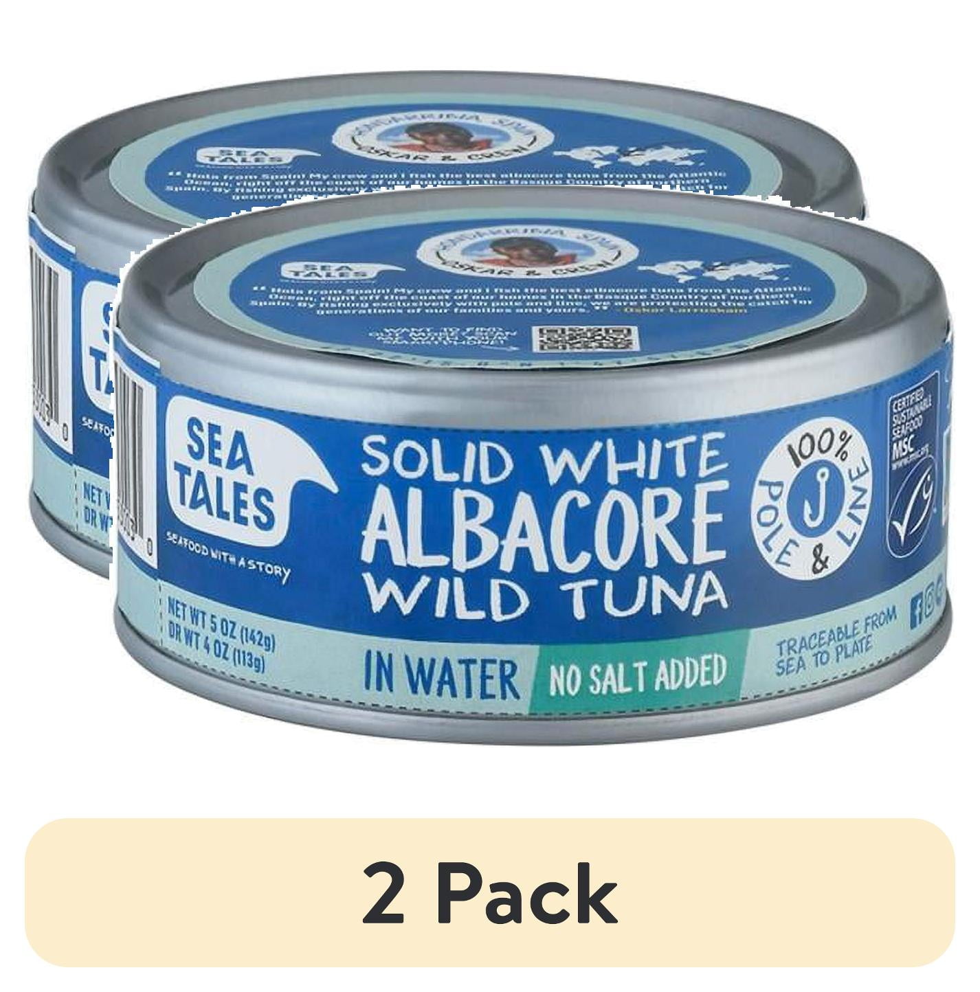 (2 pack) Sea Tales Albacore tuna MSC 5 oz in water - Walmart.com