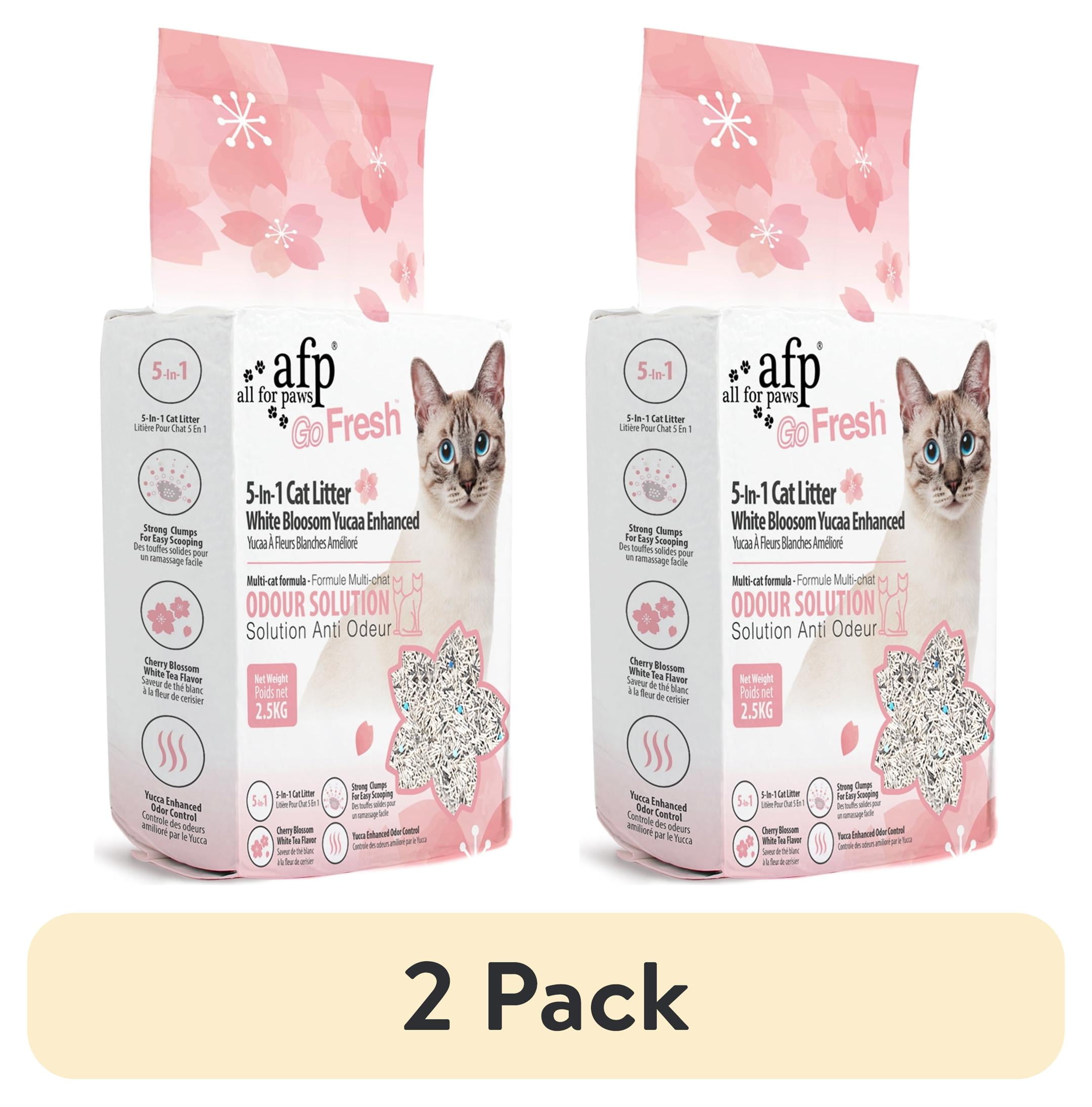 (2 pack) All For Paws Go fresh - 5-In-1 Cat Litter White Blosoom Scent ...