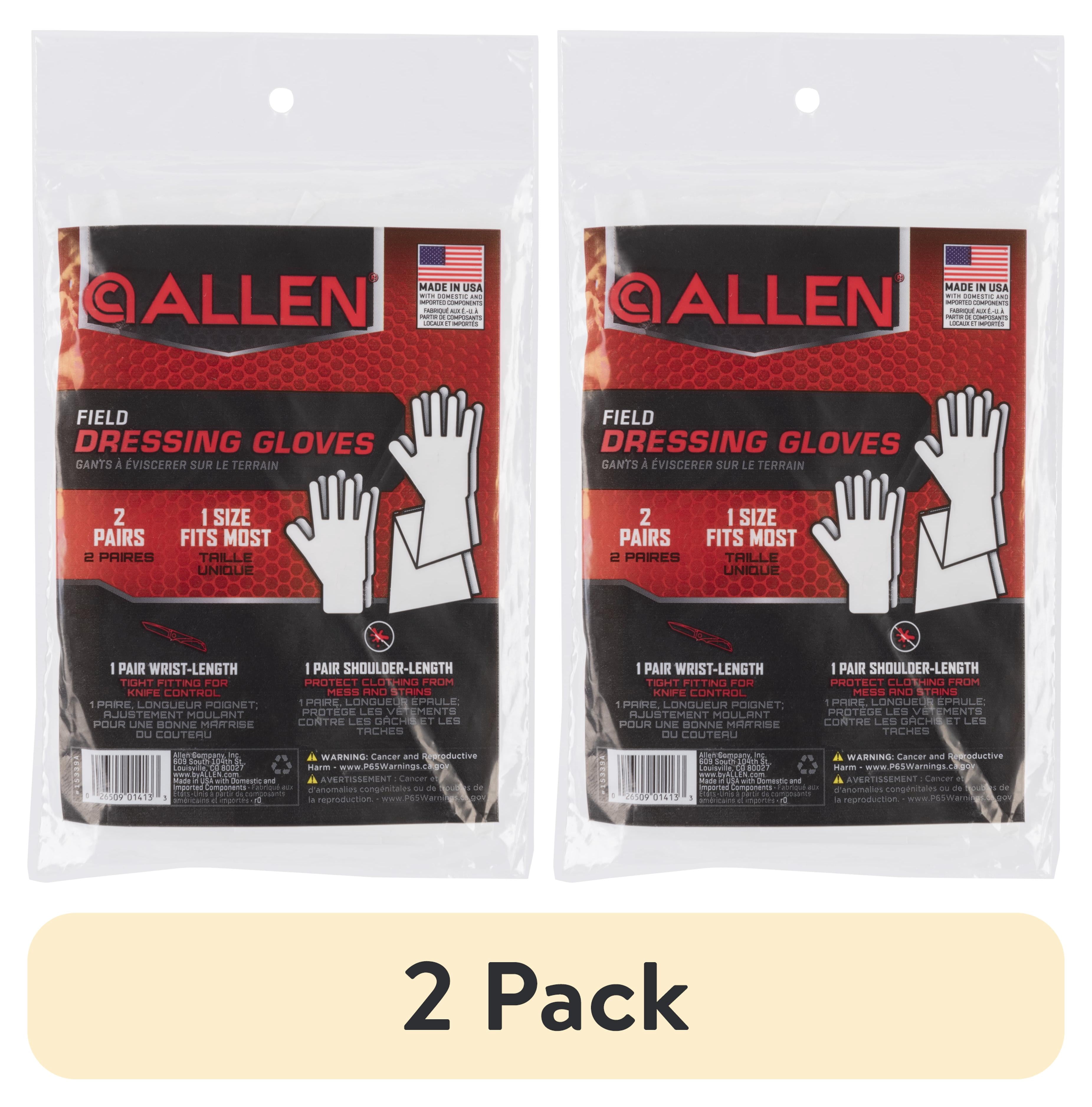 (2 pack) Allen Company Field Dressing Latex Gloves, Wrist and Shoulder ...