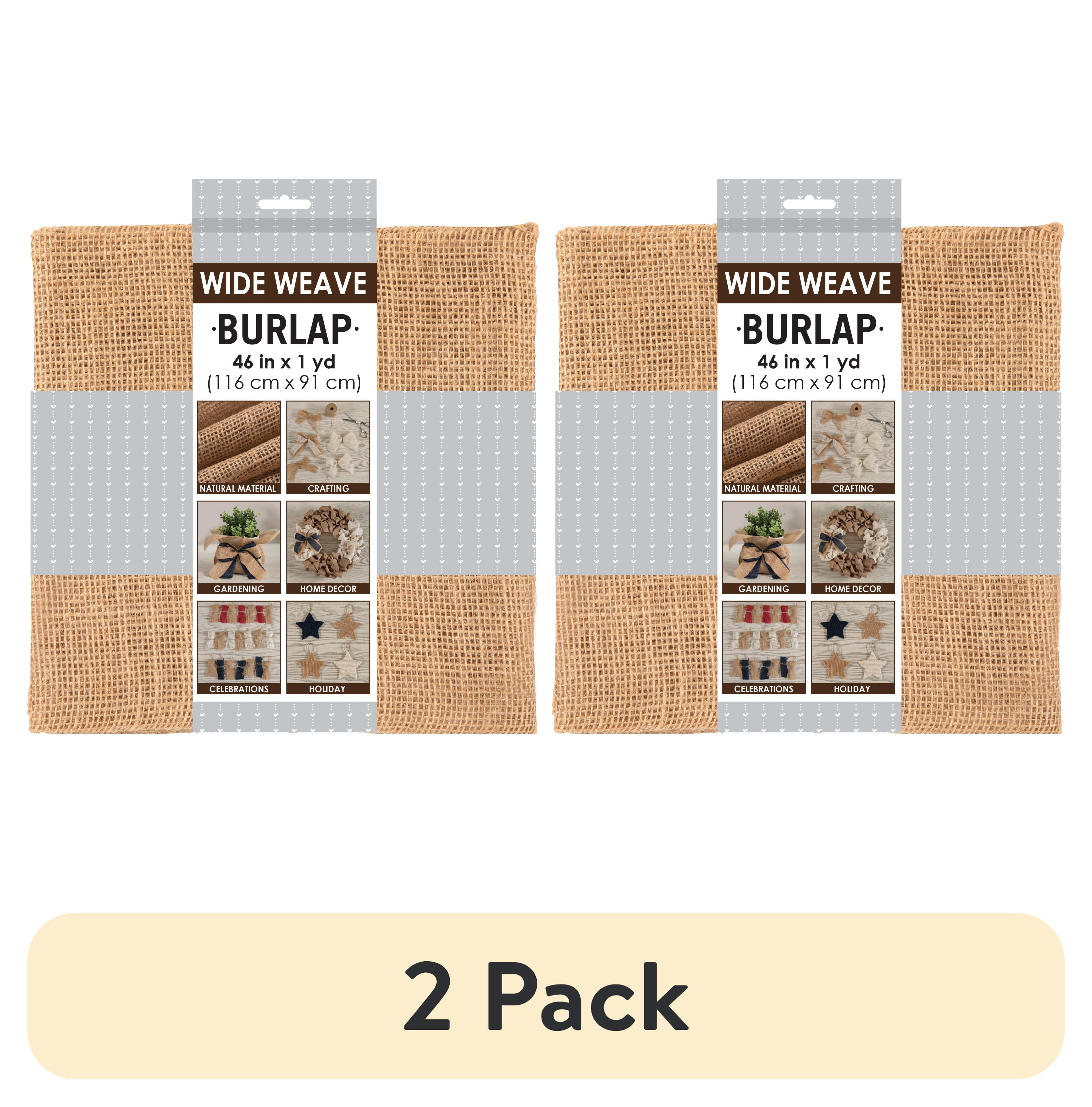 (2 pack) Allen Company Precut Natural Jute Burlap, Wide Weave, 46"W x 1 ...