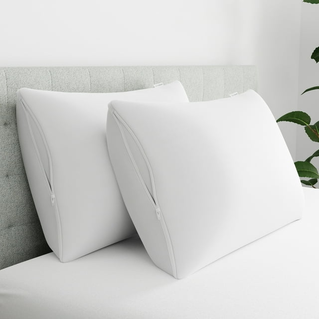 (2 pack) AllerEase Maximum Pillow Cover Protector Jumbo, White- Zippered, Allergen & Bedbug ...