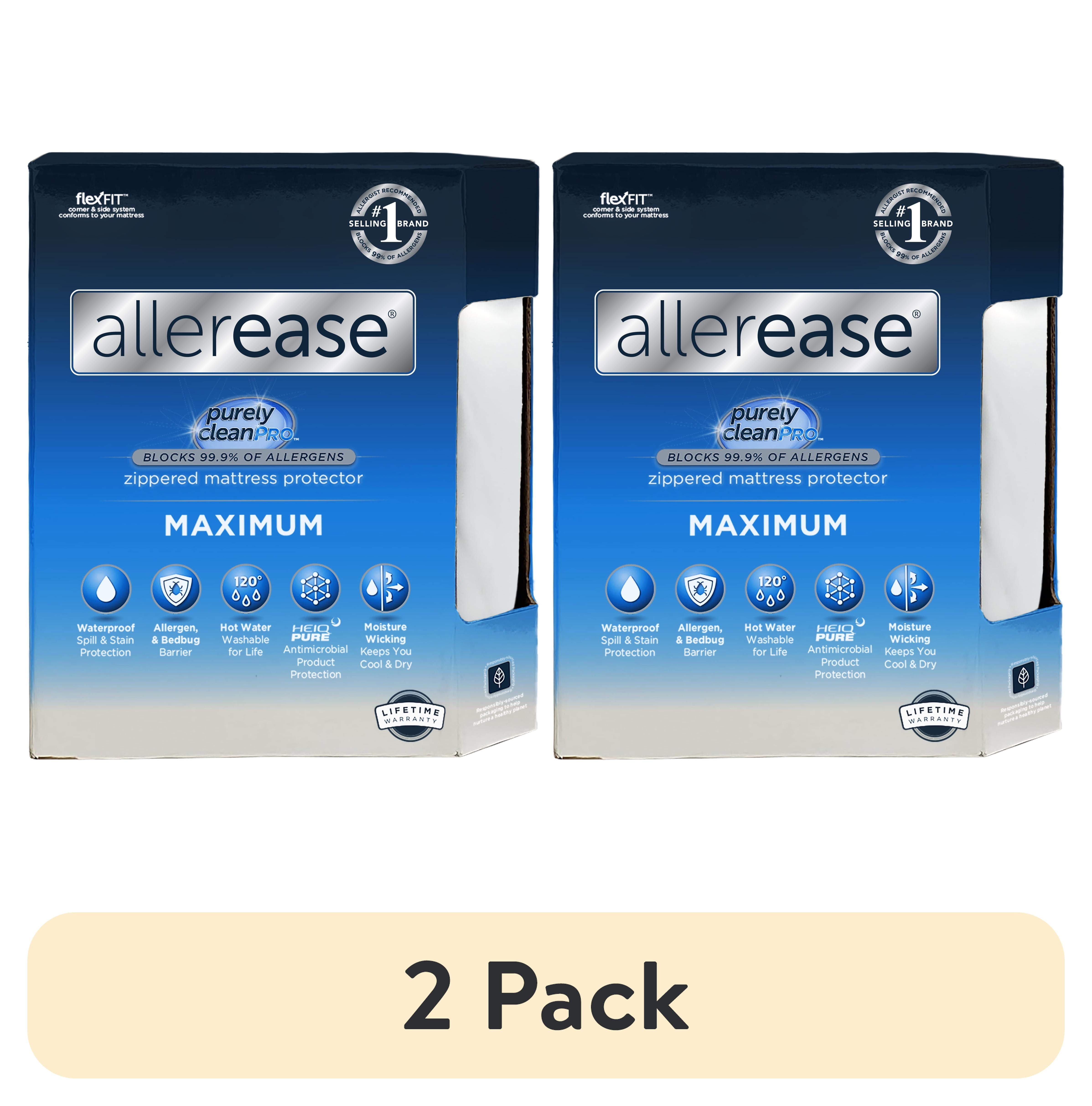 (2 pack) AllerEase Maximum Mattress Cover Protector, TwinXL- Zippered, Waterproof, Allergen ...