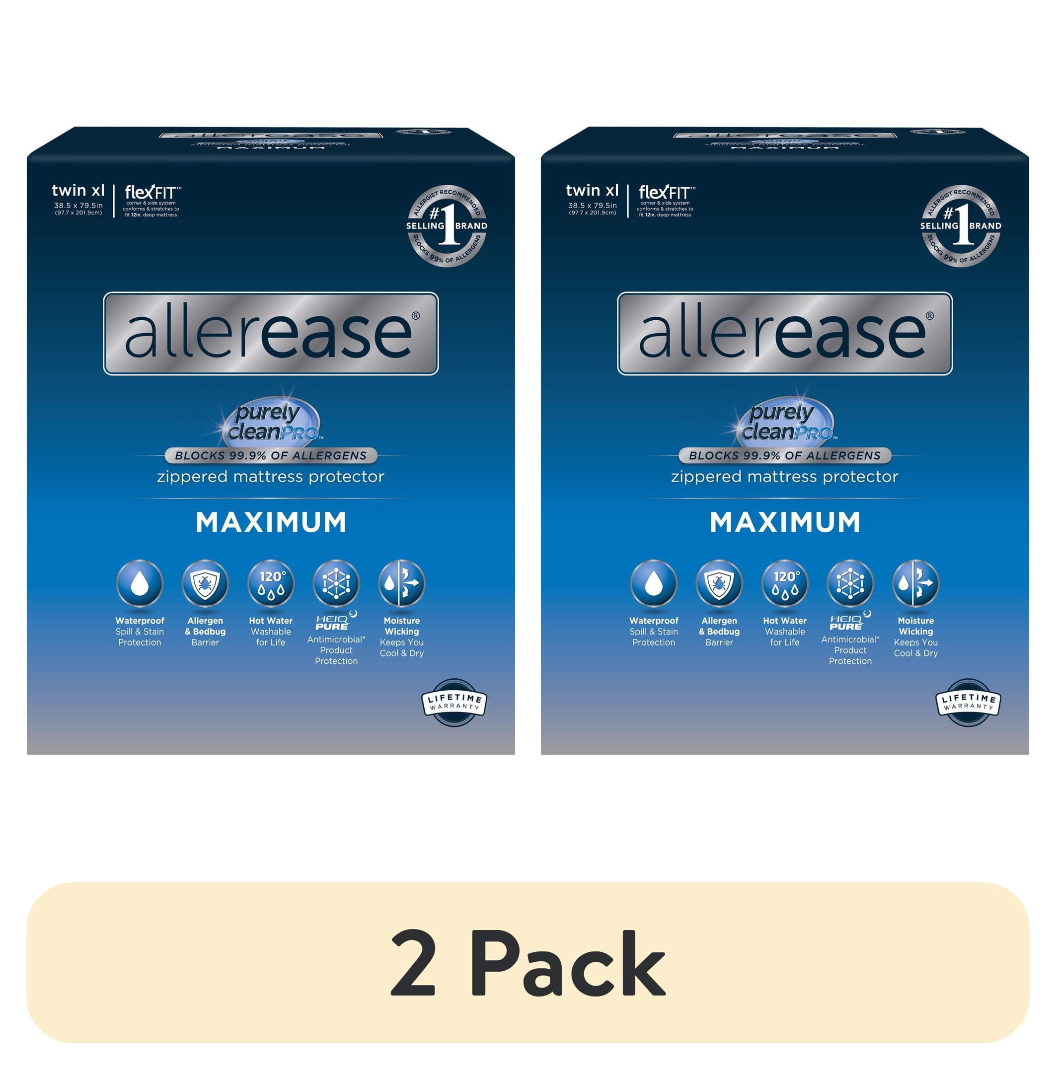 (2 pack) AllerEase Maximum Mattress Cover Protector TwinXL- Zippered ...