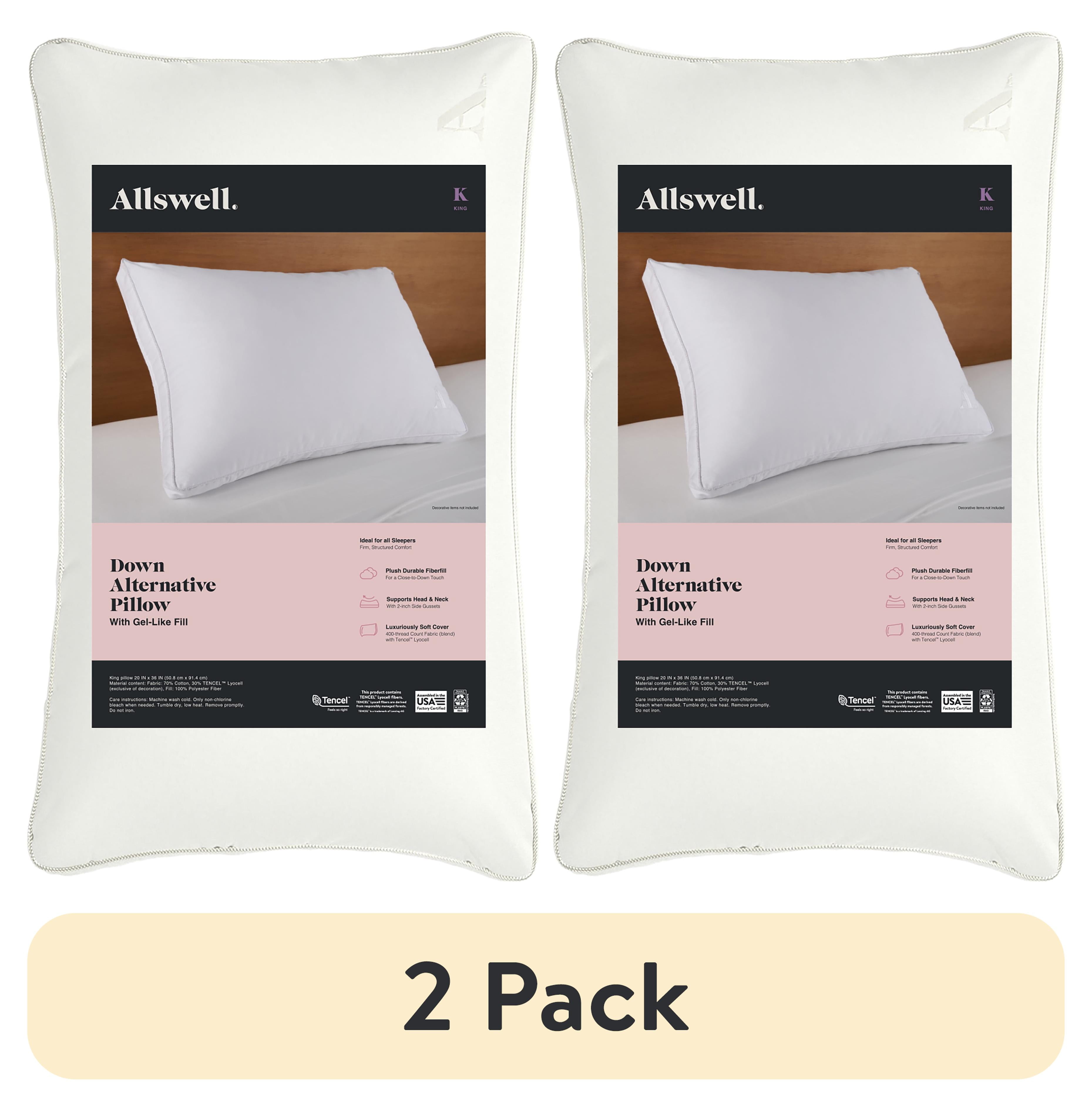 (2 pack) Allswell Down-Alternative Pillow, King, 2-pack - Walmart.com