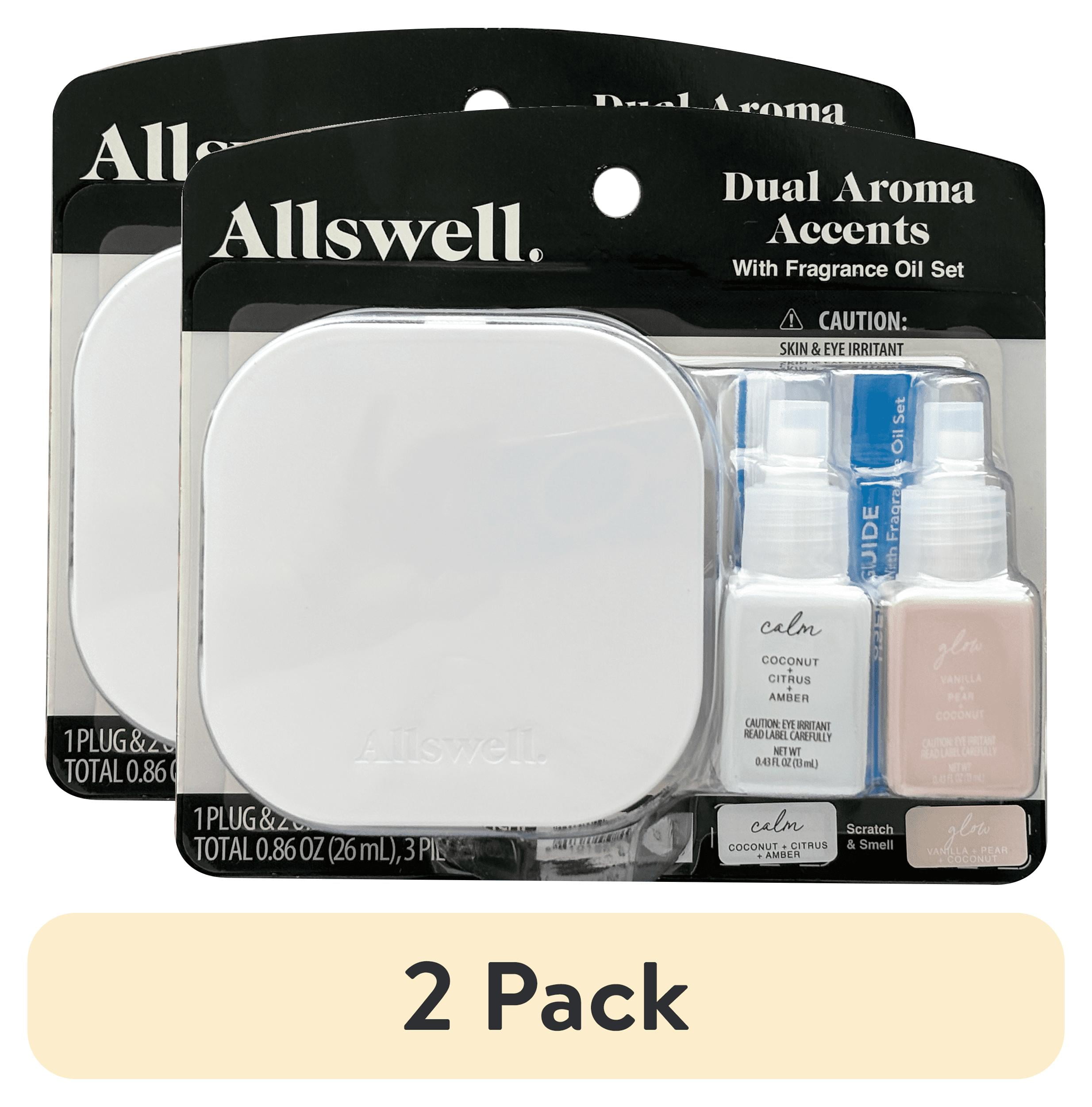 (2 pack) Allswell Dual Plug In Bundle with 2 Oils, Calm & Glow (Coconut ...