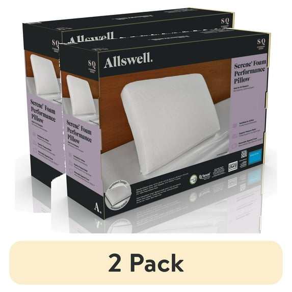 (2 pack) Allswell Serene Foam Standard/Queen Bed Pillow with Cover ...