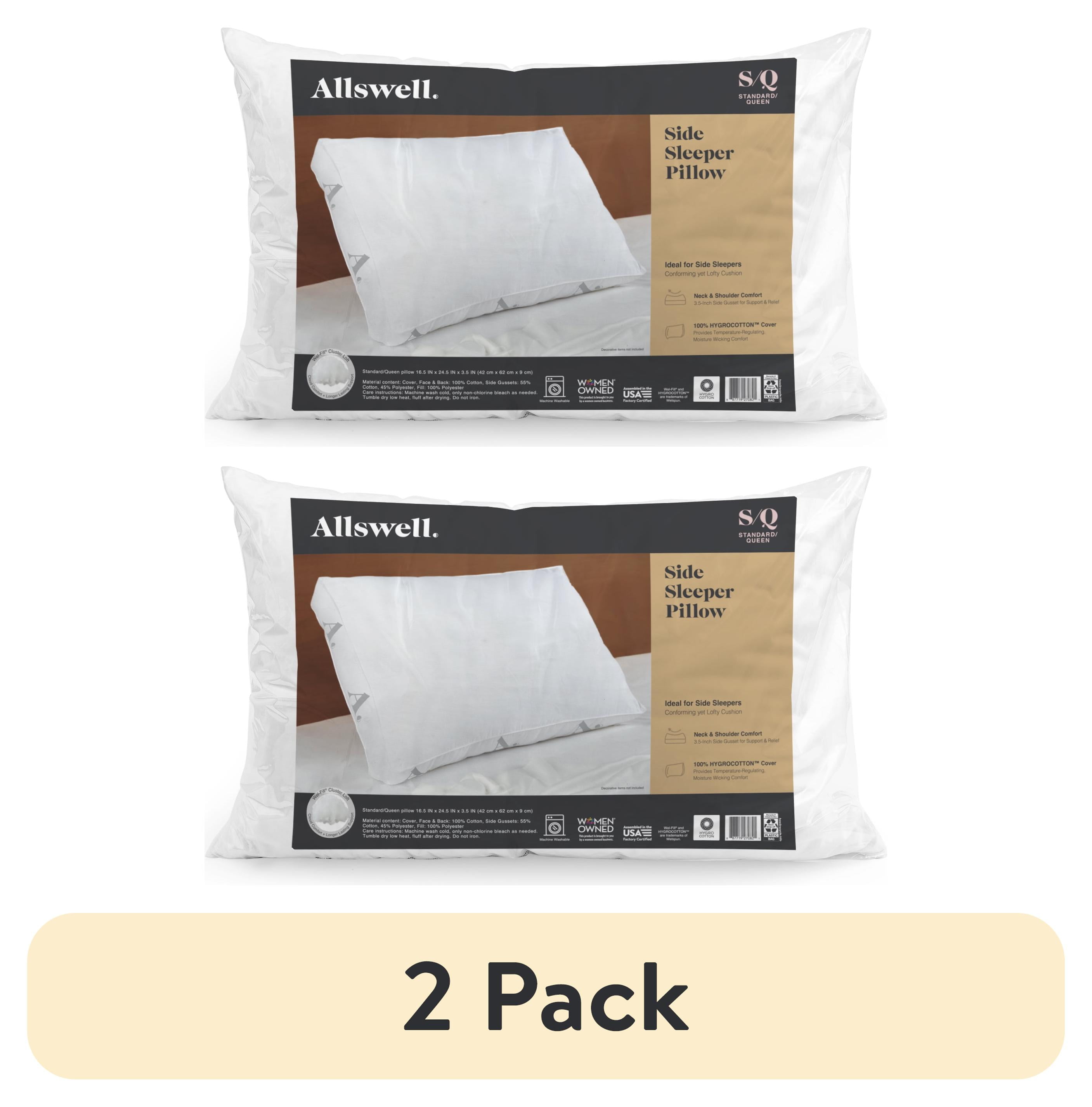 (2 pack) Allswell Side Sleeper Bed Pillow with HYGROCOTTON® Temperature ...