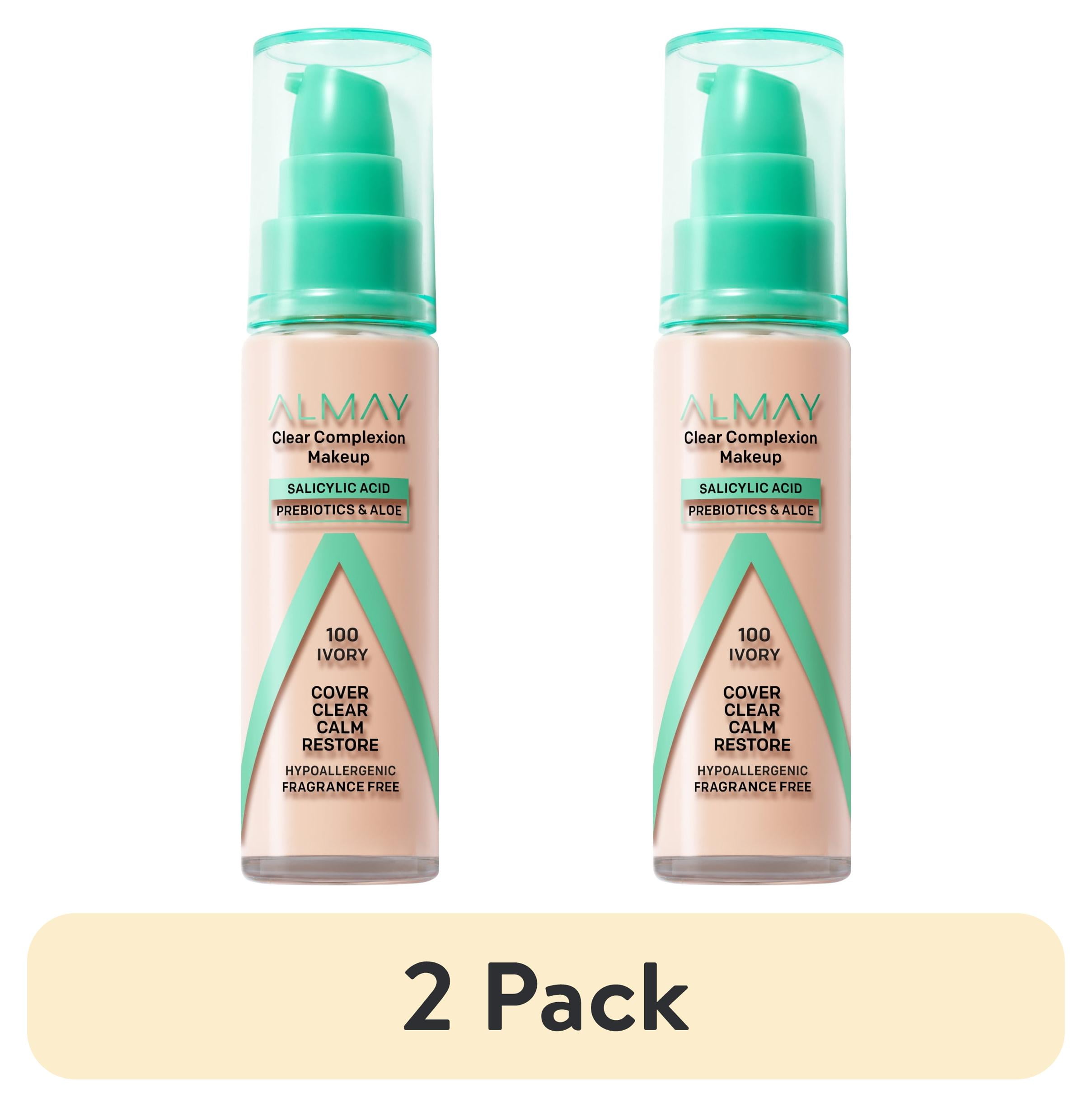 (2 pack) Almay Clear Complexion Foundation Makeup, Hypoallergenic, 100 ...