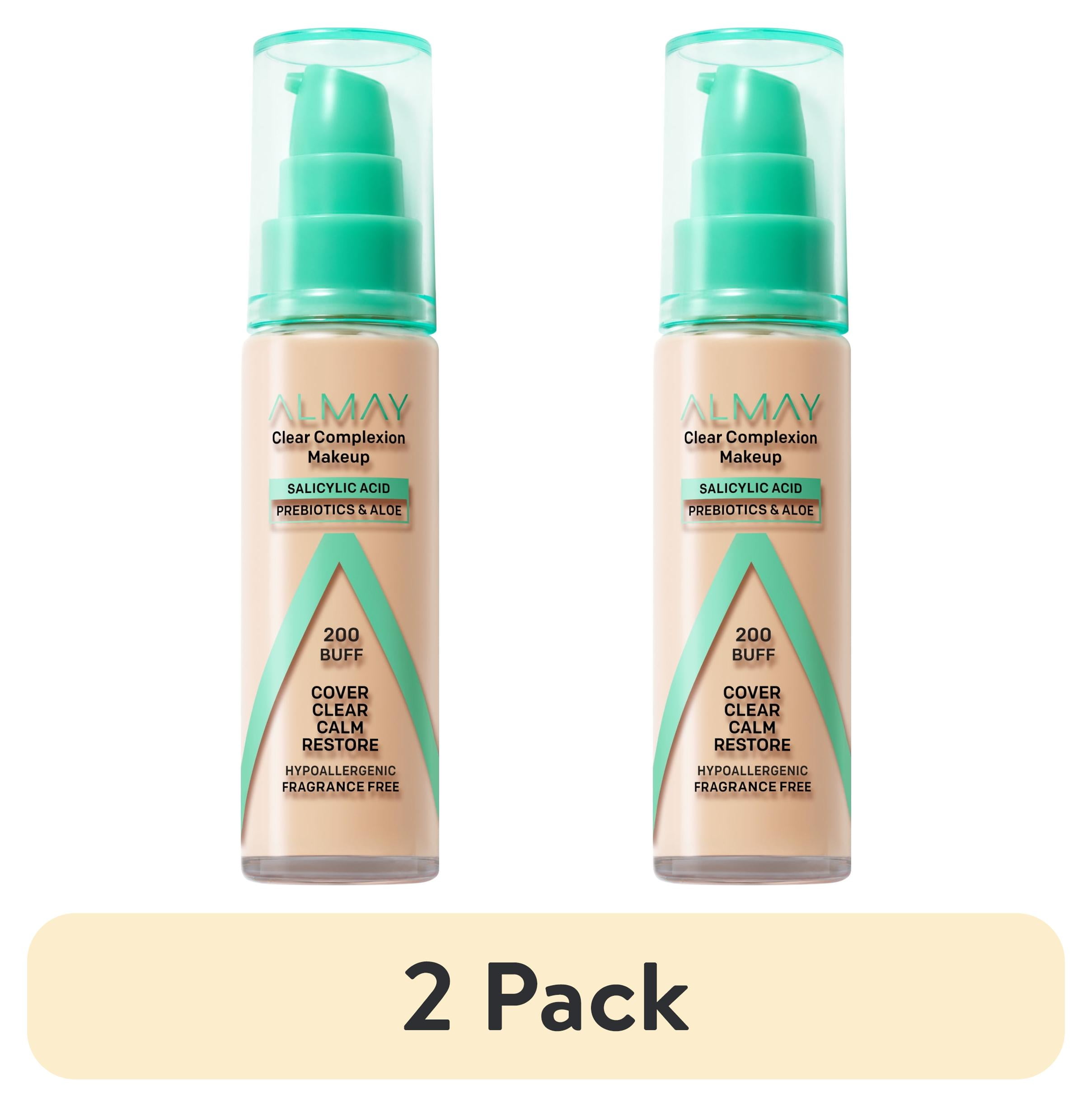 (2 pack) Almay Clear Complexion Foundation Makeup, Hypoallergenic, 200 ...