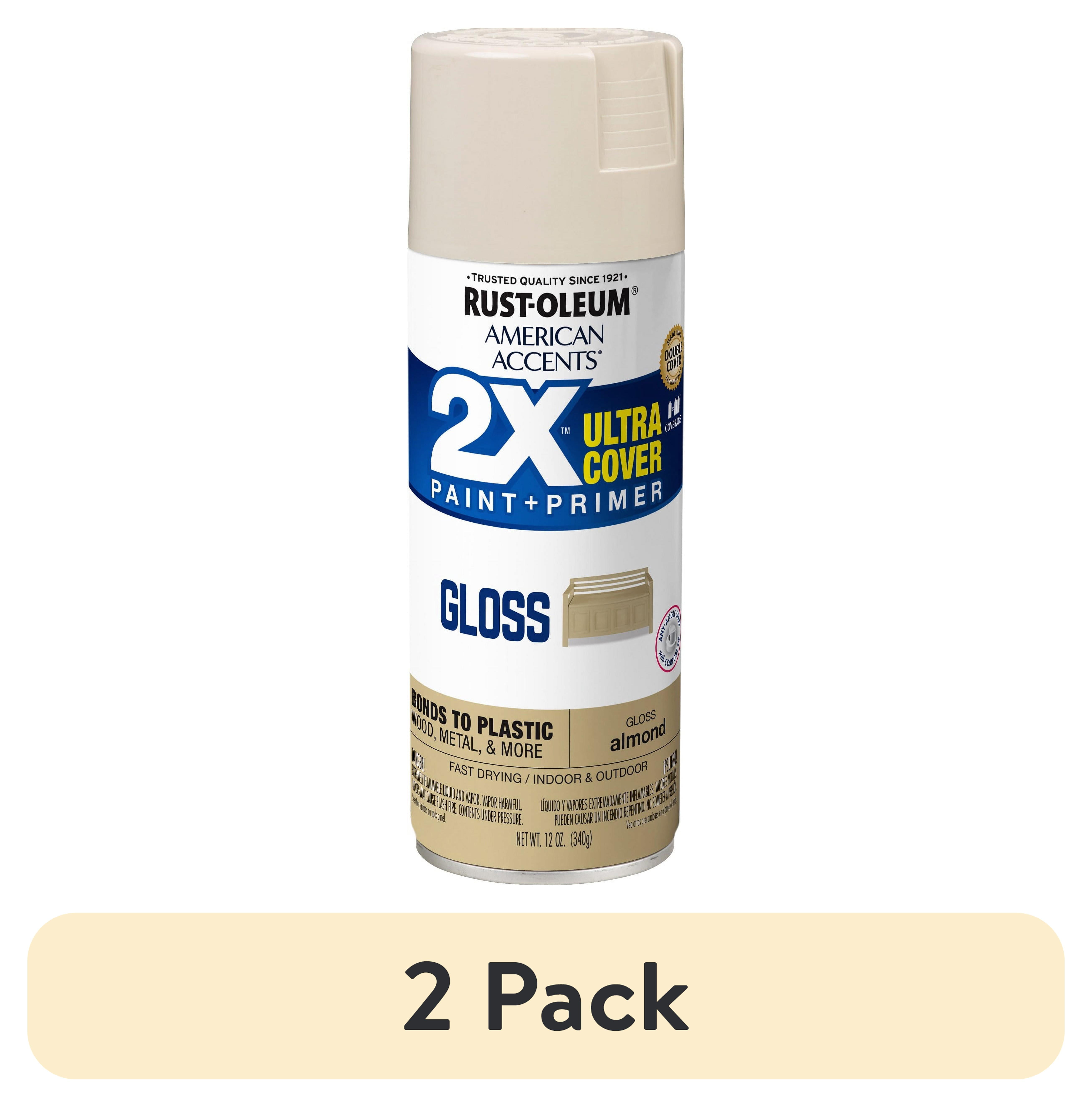 (2 pack) Almond, Rust-Oleum American Accents 2X Ultra Cover Gloss Spray ...