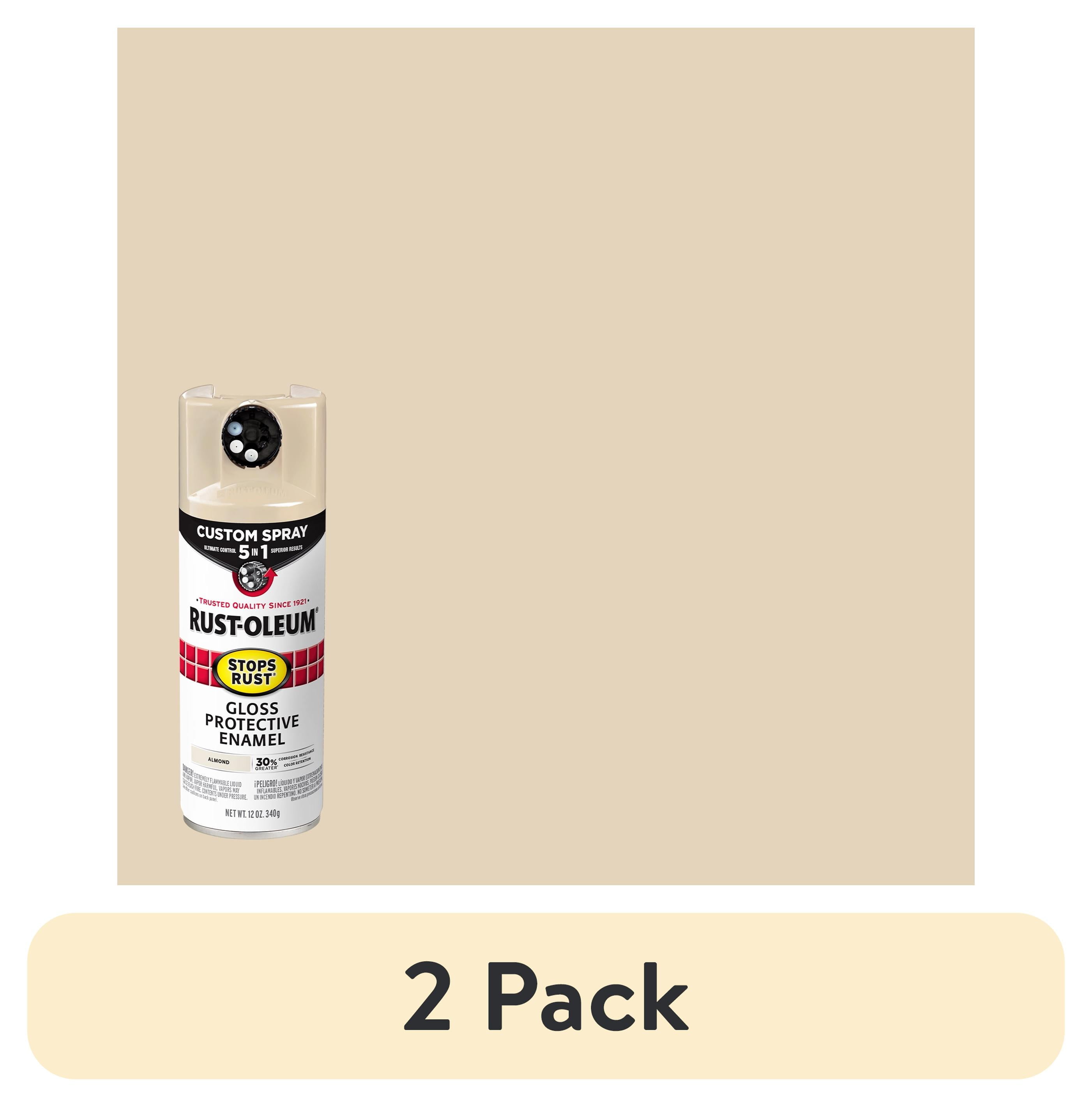 (2 pack) Almond, Rust-Oleum Stops Rust Custom Sprays 5 in 1 Gloss Spray ...