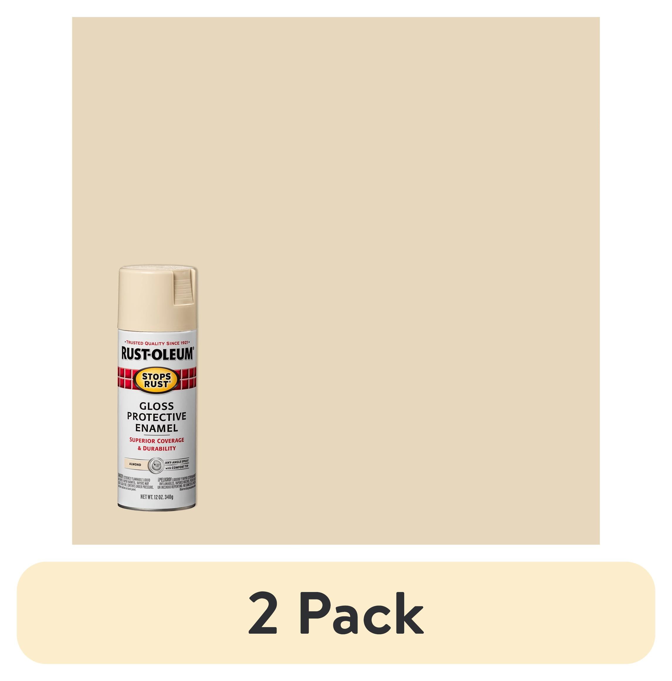 (2 pack) Almond, Rust-Oleum Stops Rust Gloss Protective Enamel Spray ...