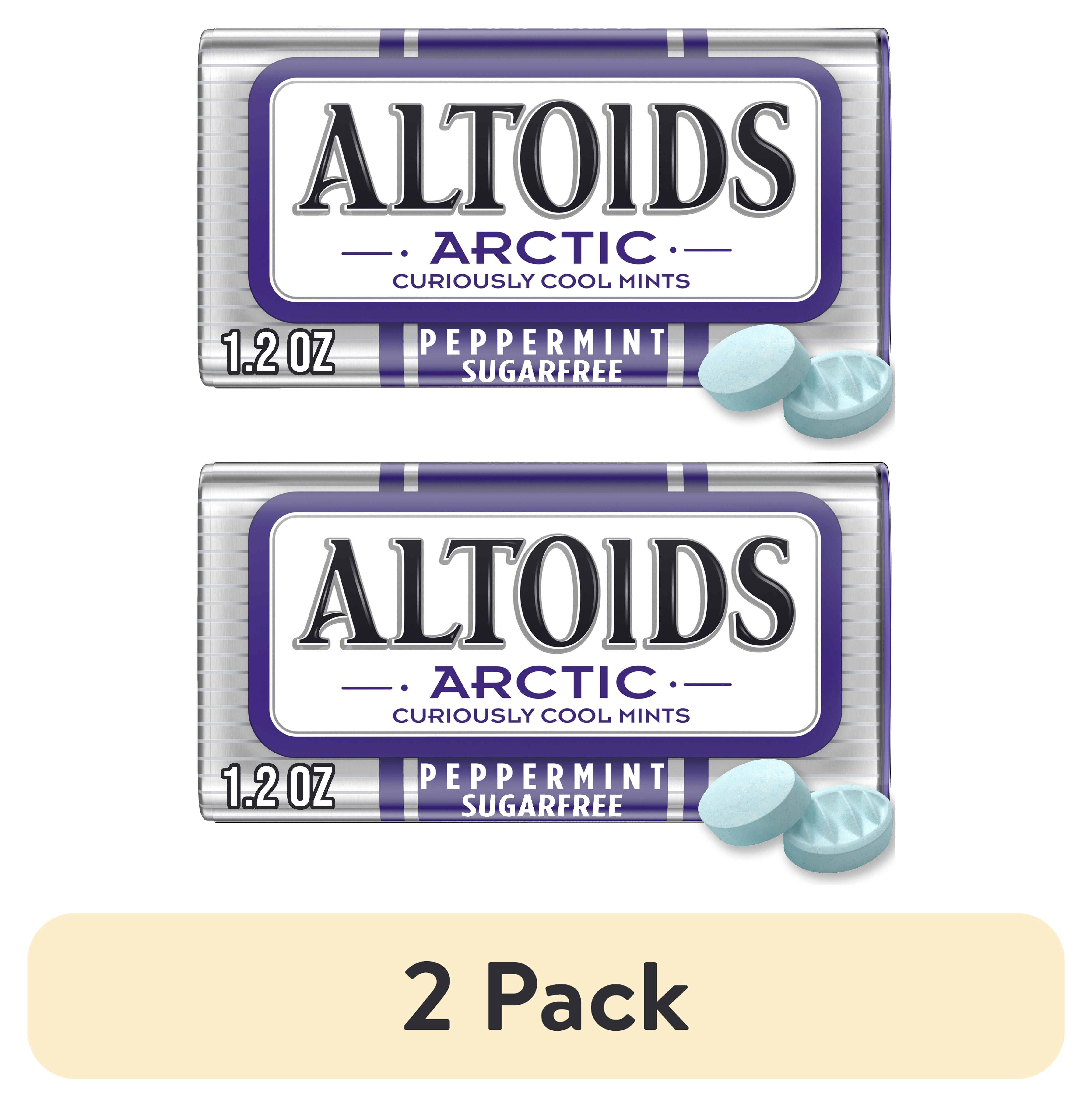 (2 pack) Altoids Arctic Peppermint Sugar Free Breath Mints - 1.2oz Tin ...