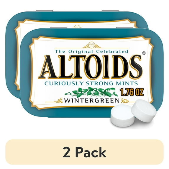 (2 pack) Altoids Wintergreen Breath Mints - 1.76 oz Tin - Walmart.com