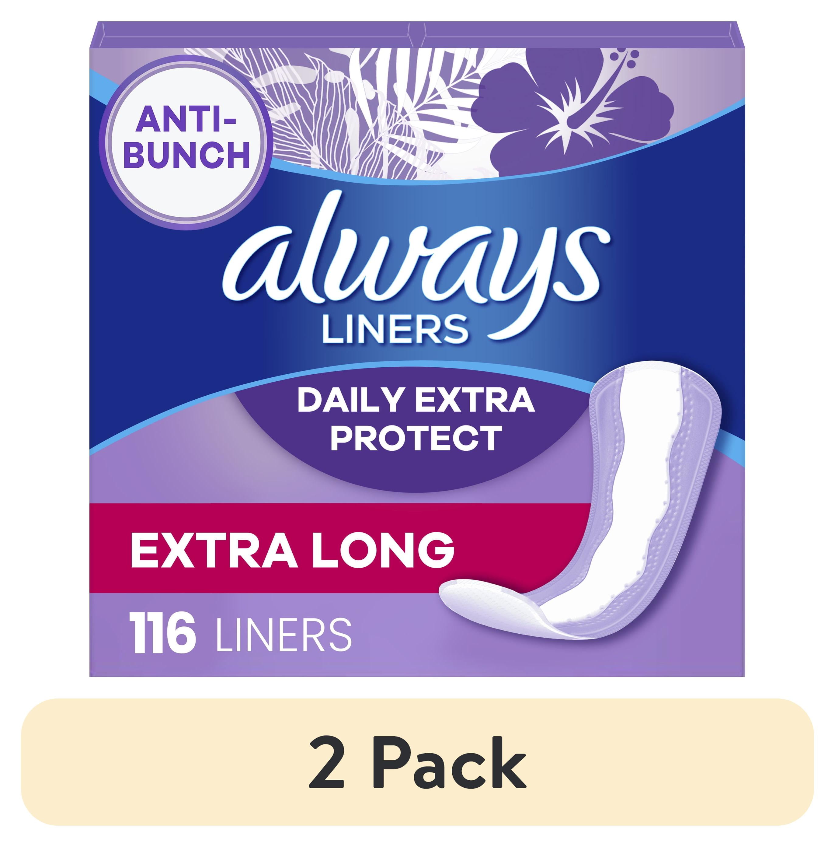 (2 pack) Always Anti-Bunch Xtra Protection Daily Liners, Extra Long ...