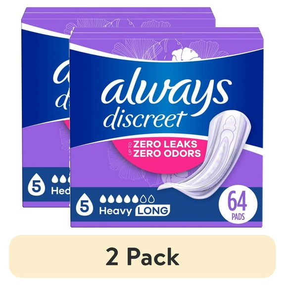 Discreet Adult Incontinence Pads for Women, Moderate Absorbency, Long ...