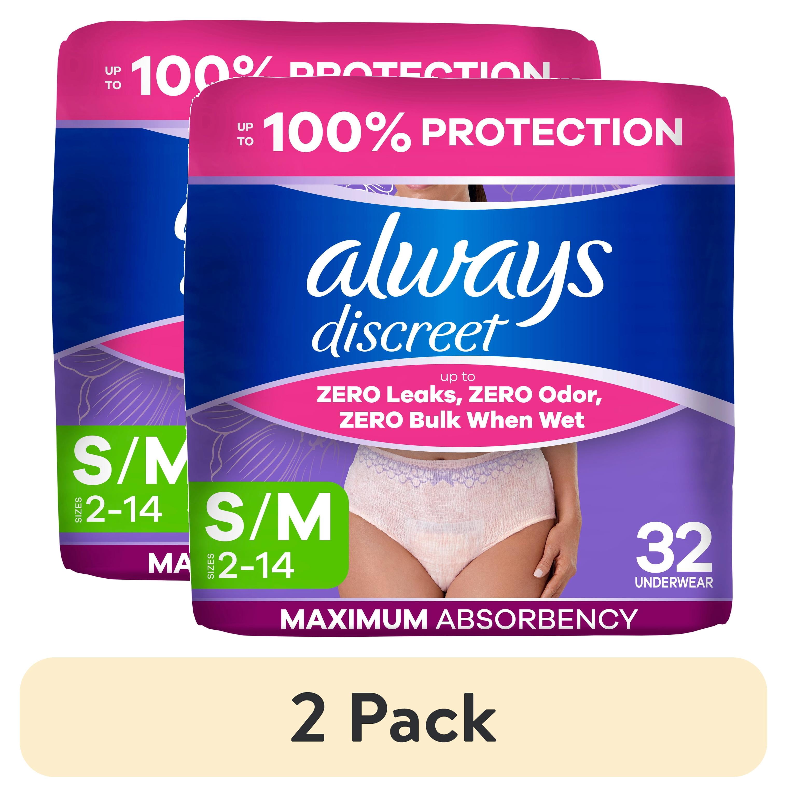 (2 pack) Always Discreet, Adult Diapers for Women, Maximum Incontinence ...