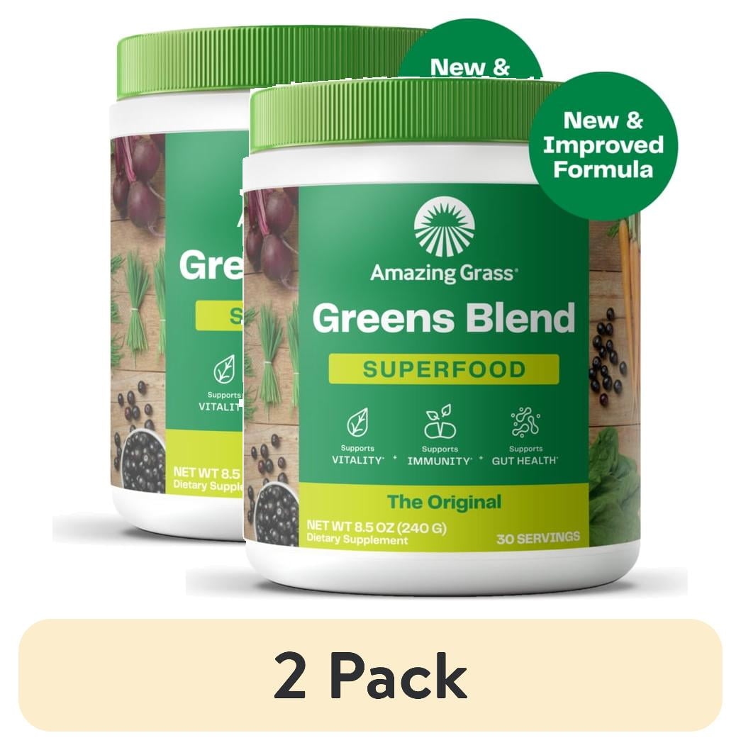 (2 pack) Amazing Grass Greens Blend Superfood: Original Whole Food ...