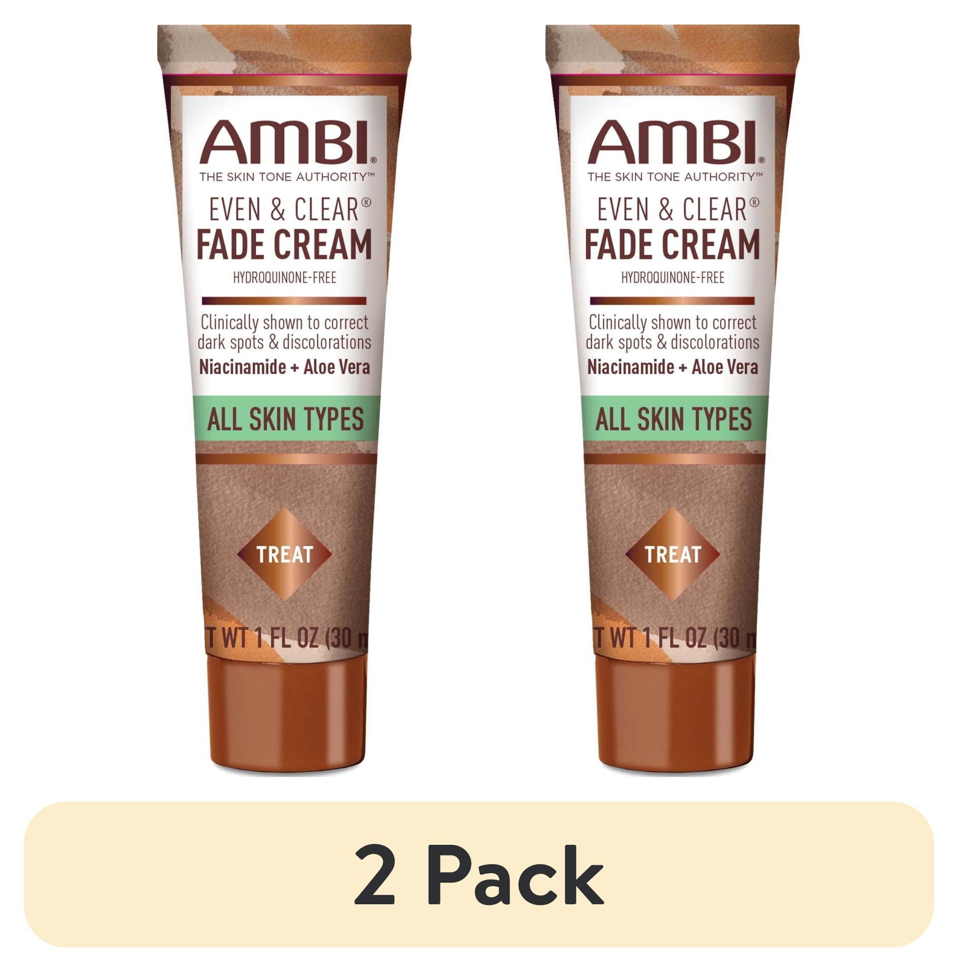 (2 pack) AMBI Even & Clear Facial Fade Cream, Hydroquinone Free, 1 oz ...