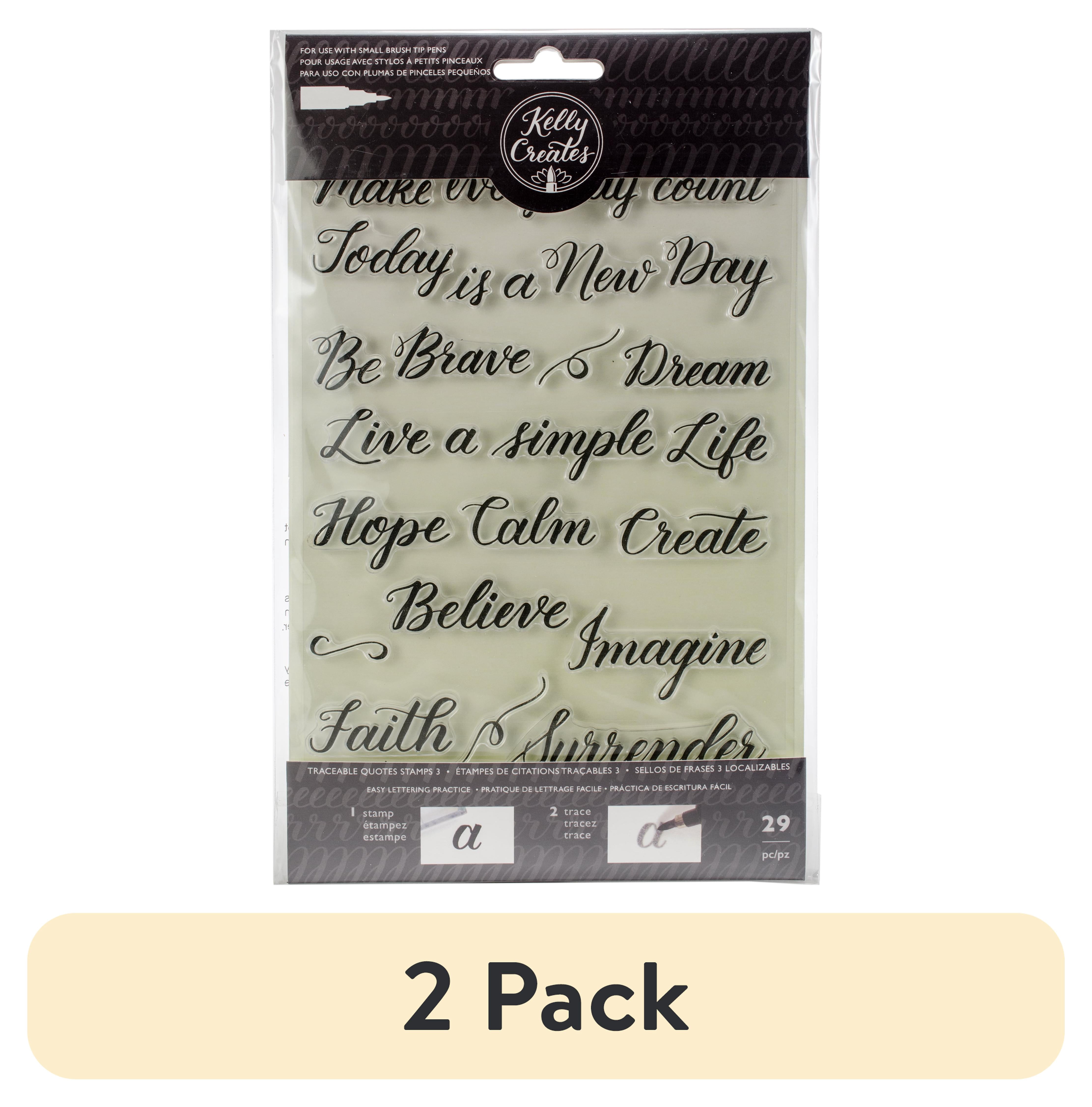 (2 pack) American Crafts 346414 Kelly Creates Traceable Quotes 3 Clear ...