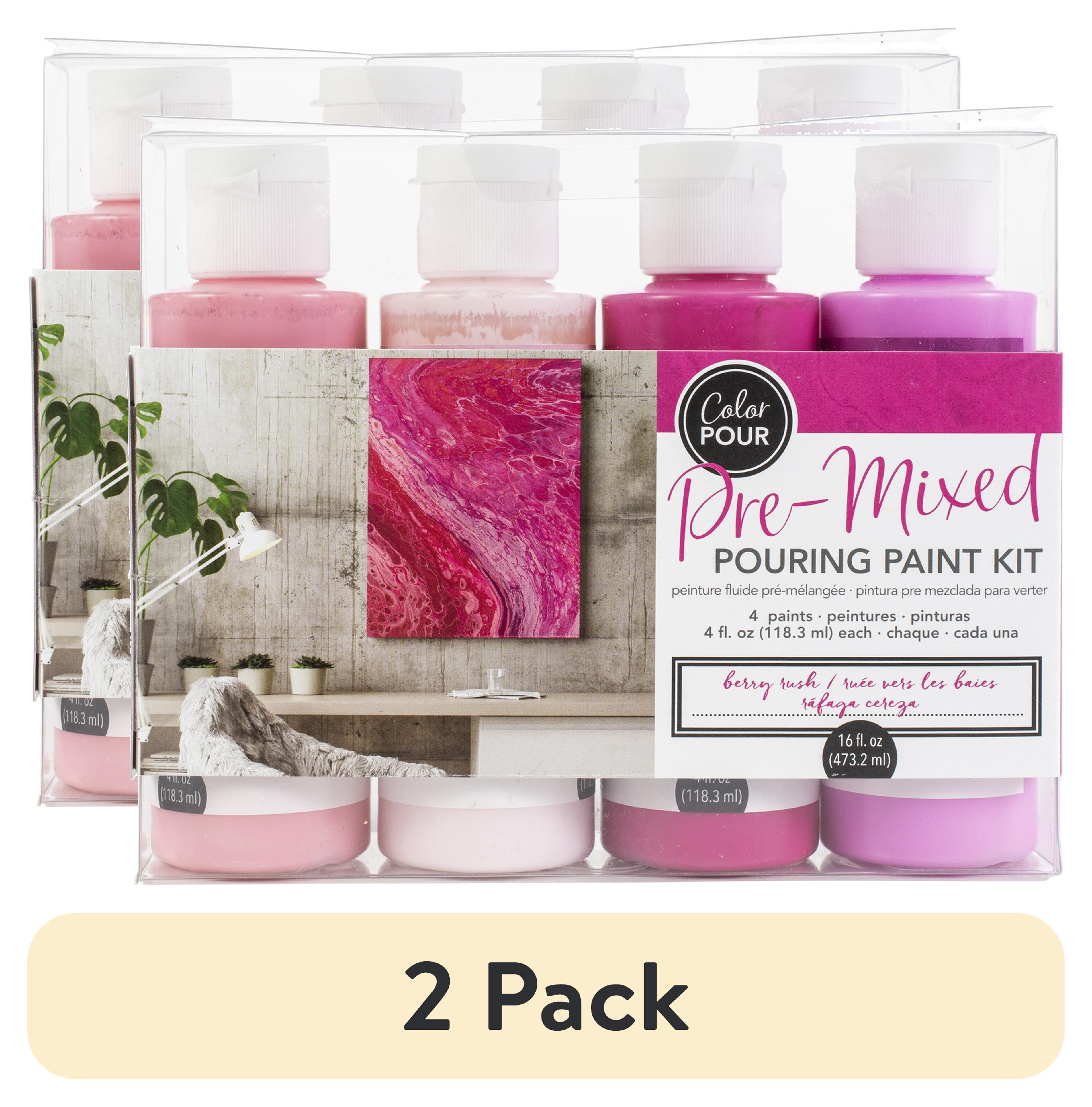 (2 pack) American Crafts Color Pour Pre-Mixed Paint Kit 4/Pkg-Berry ...
