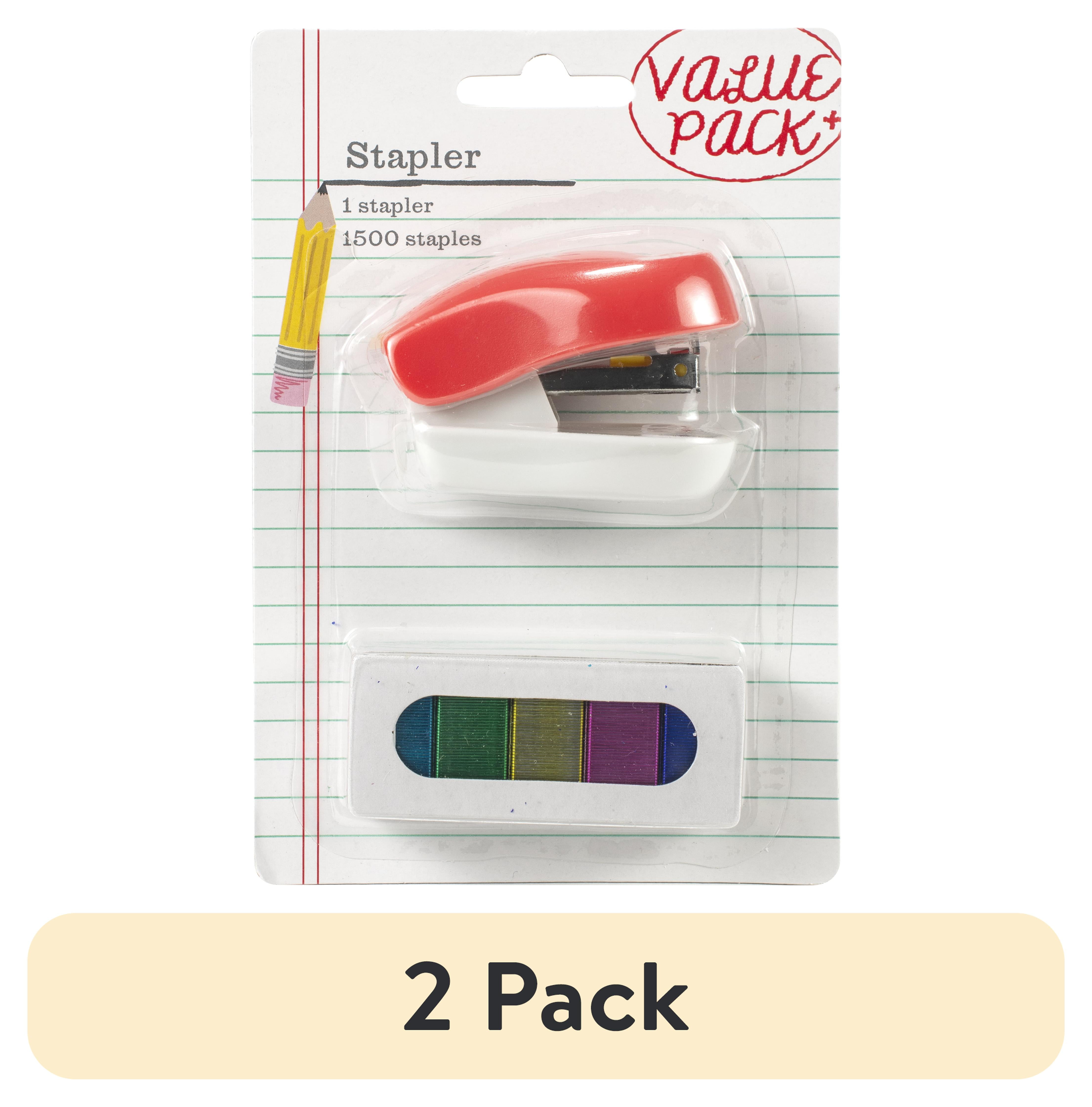 (2 pack) American Crafts Mini Stapler-With 1500 Multicolored Staples ...