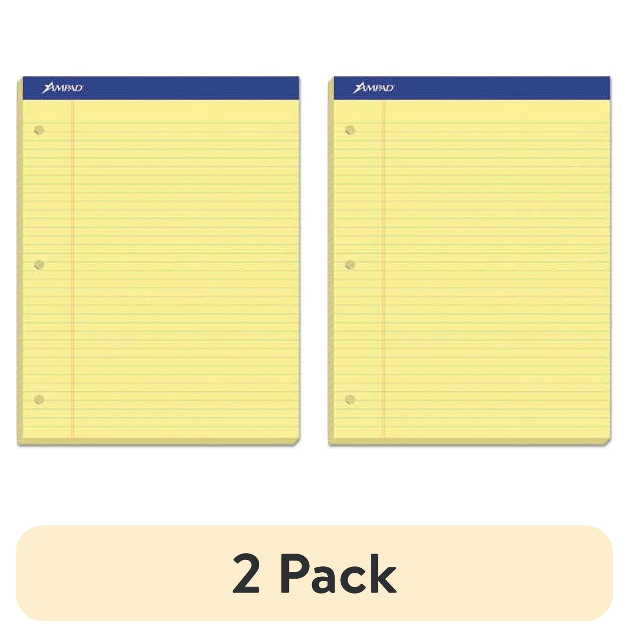 (2 pack) Ampad Double Sheets Pad, Legal/Wide, 8 1/2 x 11 3/4, Canary ...