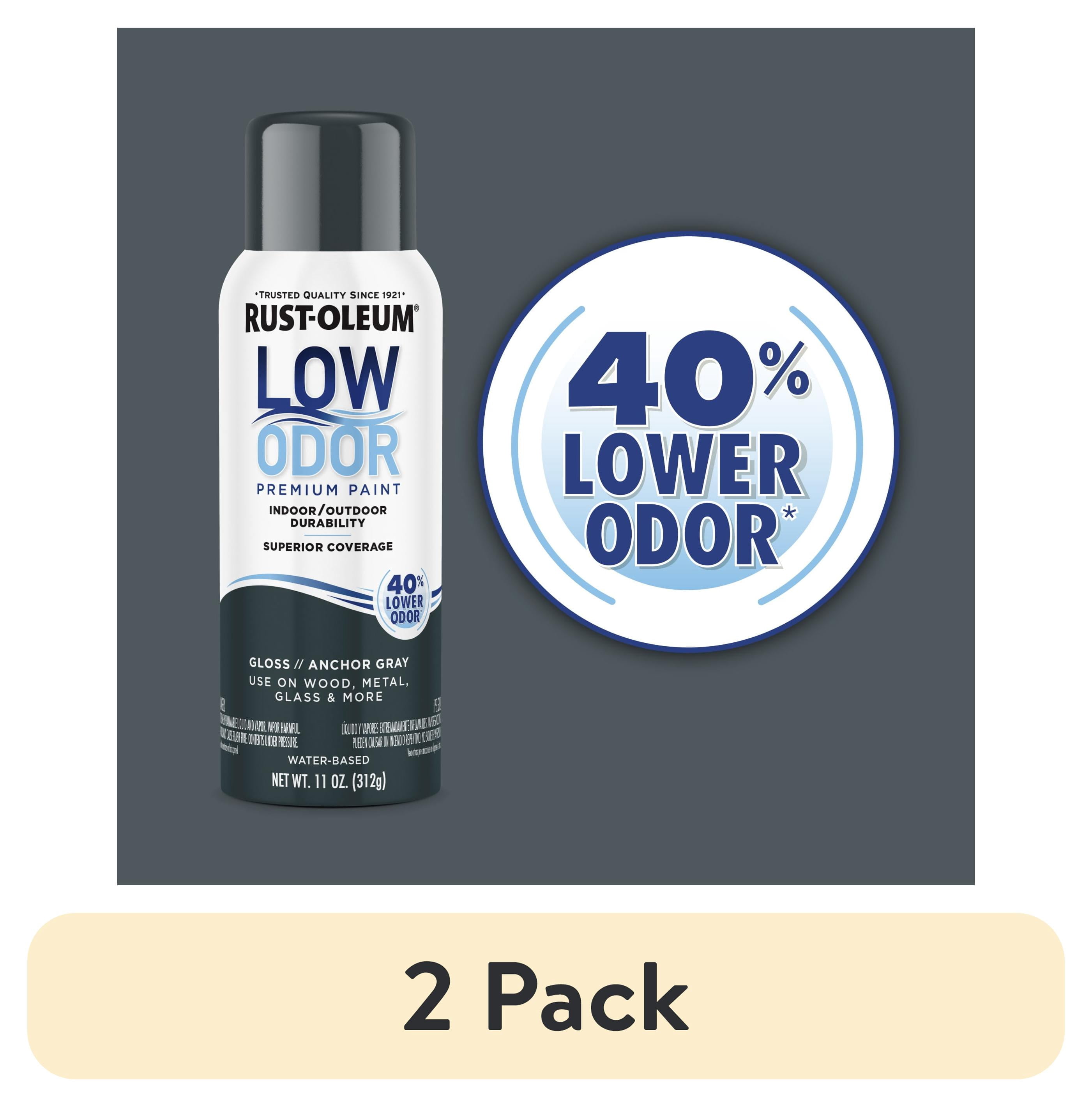 (2 pack) Anchor Gray, Rust-Oleum Low Odor Premium Gloss Spray Paint- 11 ...