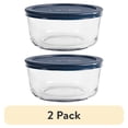 (2 pack) Anchor Hocking Glass Food Storage Container with Lid, 4 Cup ...