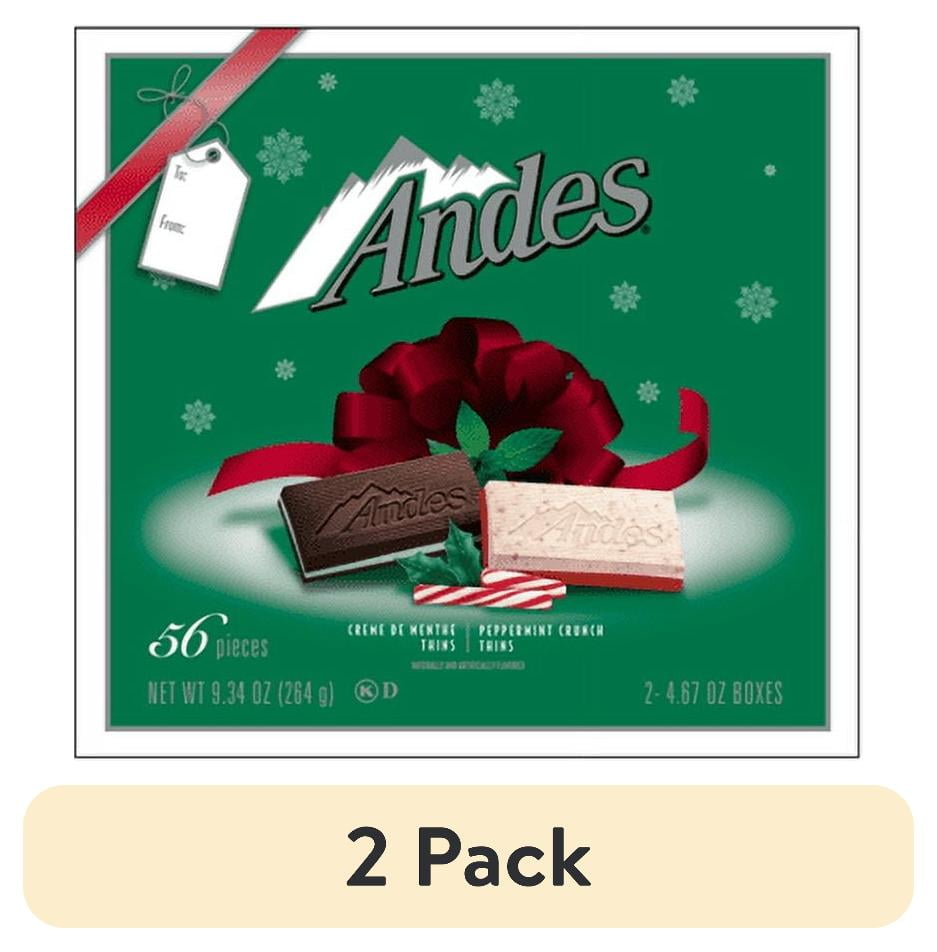 (2 pack) Andes Creme De Menthe & Peppermint Crunch Thins Gift Box, 4.67 ...
