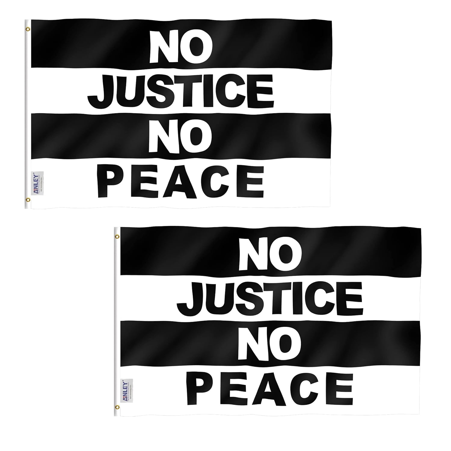 (2 pack) Anley 3x5 Foot No Justice No Peace Flag - Civil Rights Flags ...