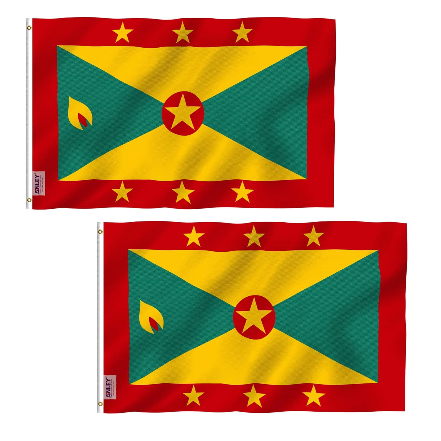 (2 pack) Anley 3x5 feet Grenada Flag - Grenadian Flags - Walmart.com